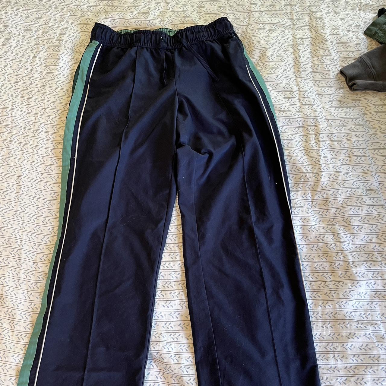 cute track pants, feel like sweatpants. stripe on... - Depop