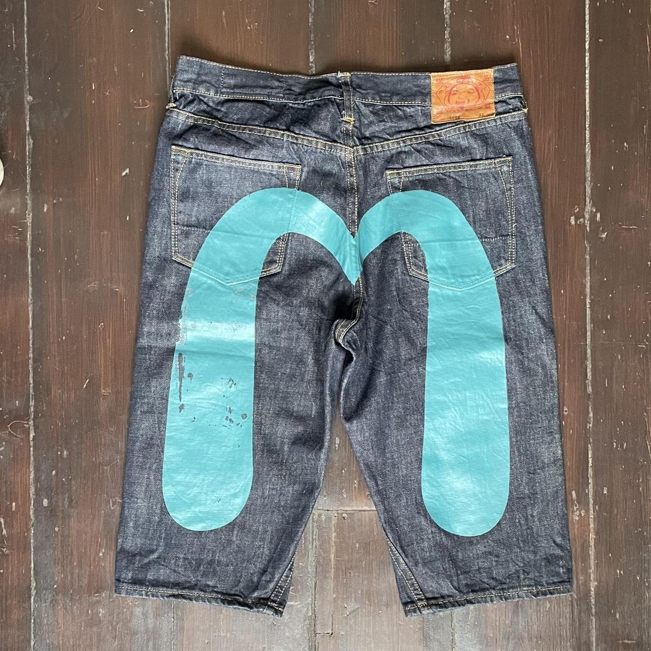 Evisu jorts/ denim shorts Waist 30 Never worn Good... - Depop