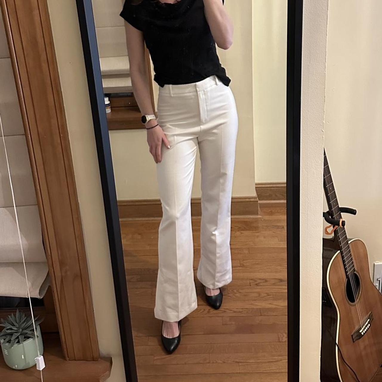 White Zara pants, long, flare - Depop