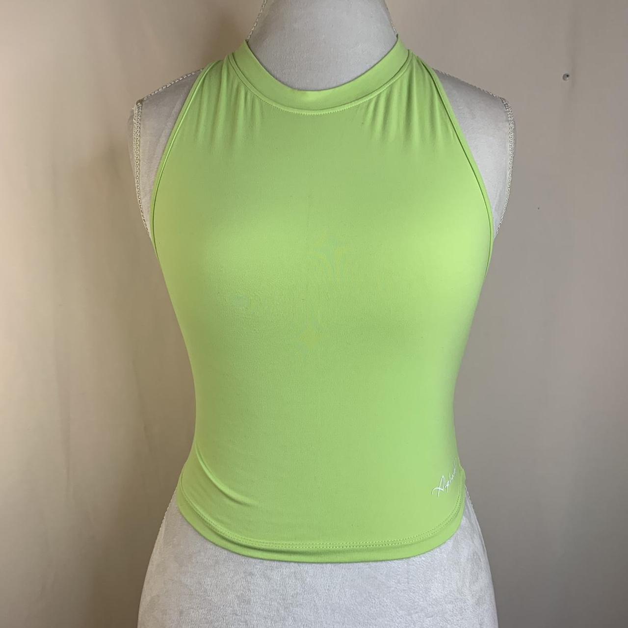 Alphalete Ultra Soft Thrive Cursive Neon Crop... | Depop