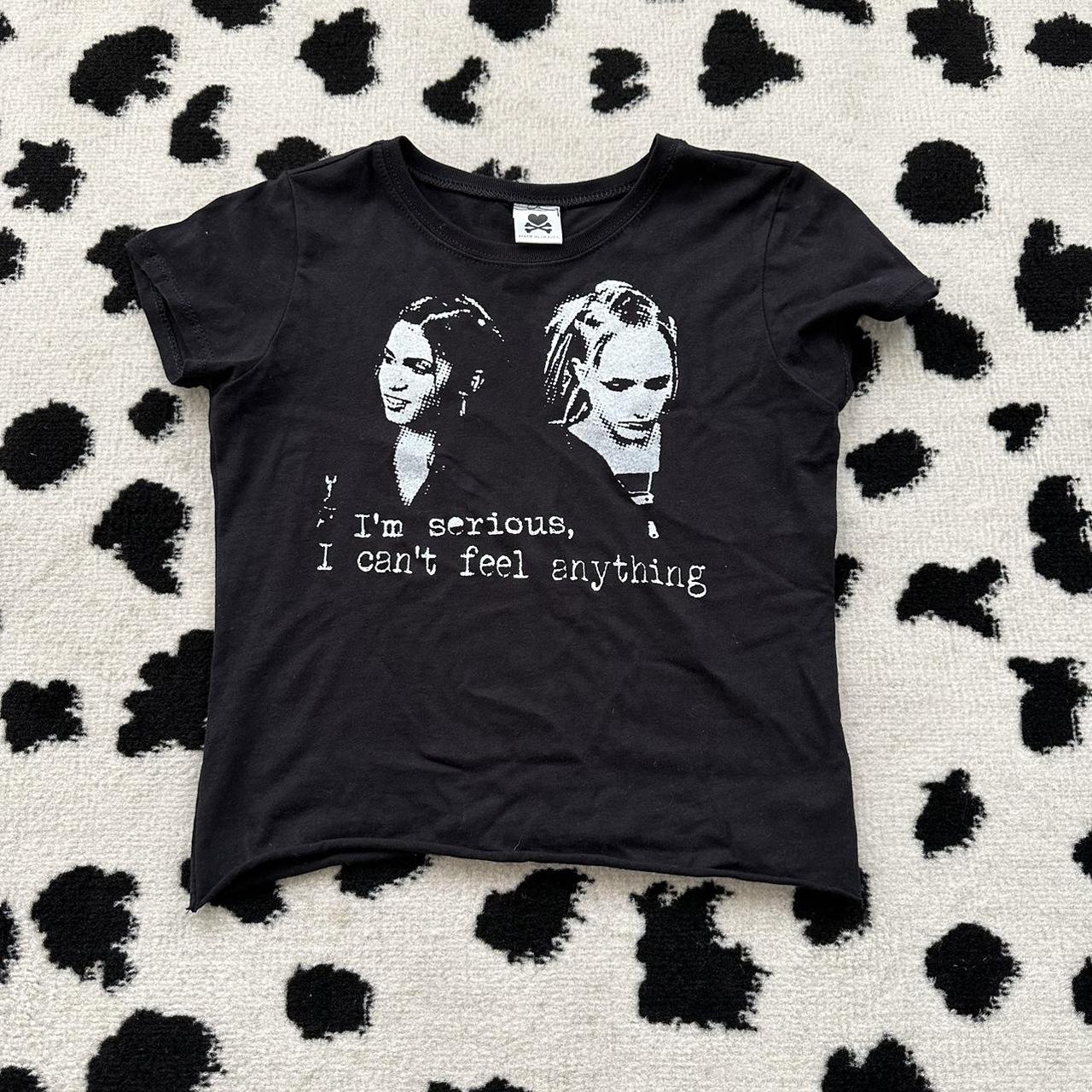 repop! size small screen printed baby tee from the... - Depop