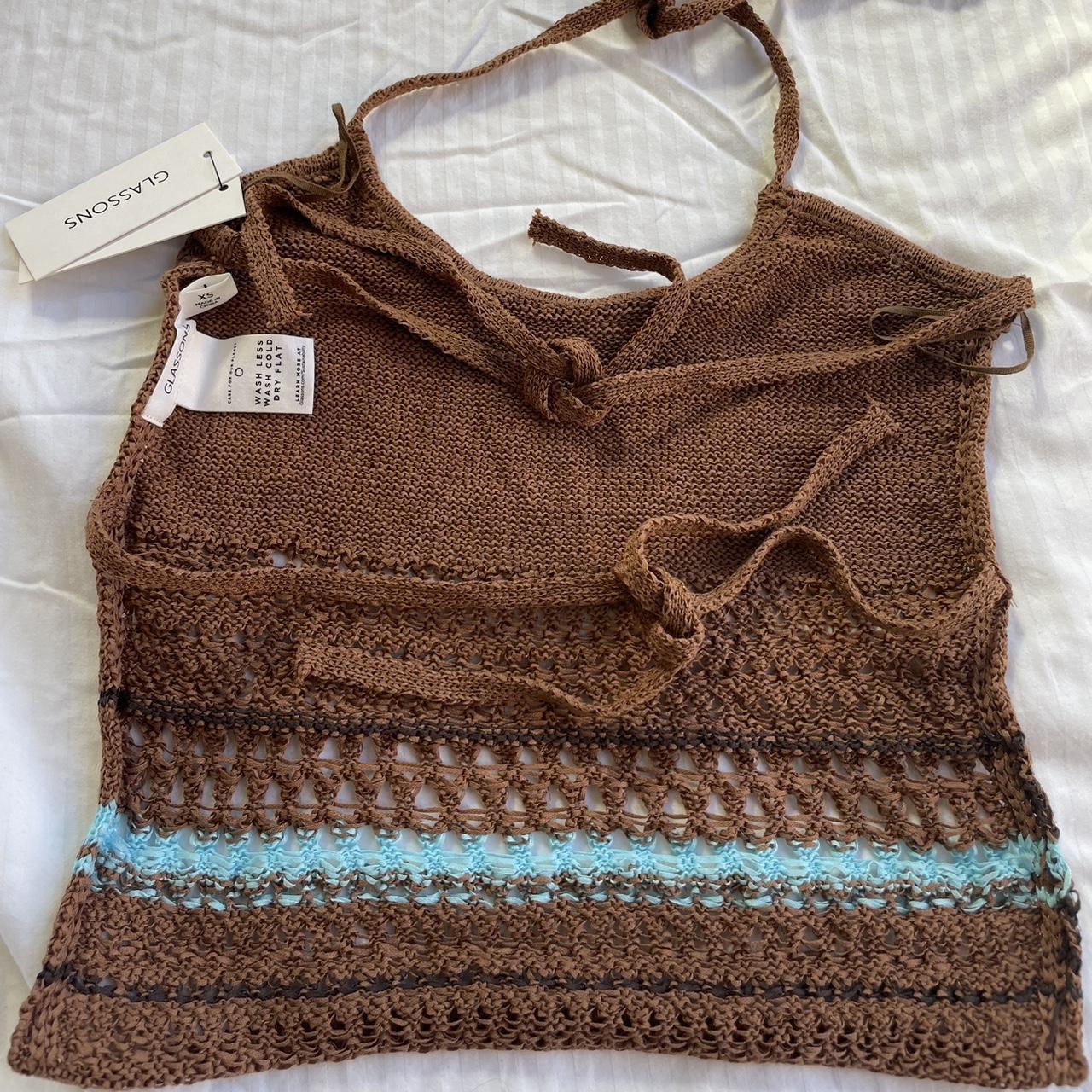GLASSONS HALTER BACKLESS TOP -size xs -brand new,... - Depop