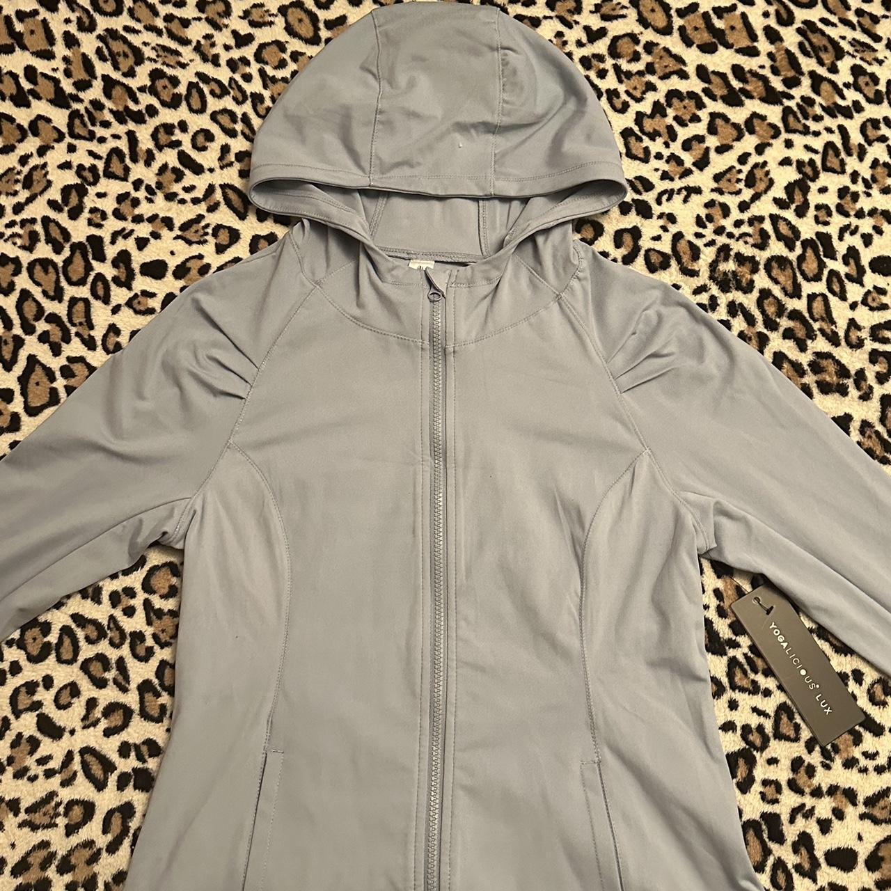 Fitness baby blue zip up 🩵 Brand new, form fitting... | Depop