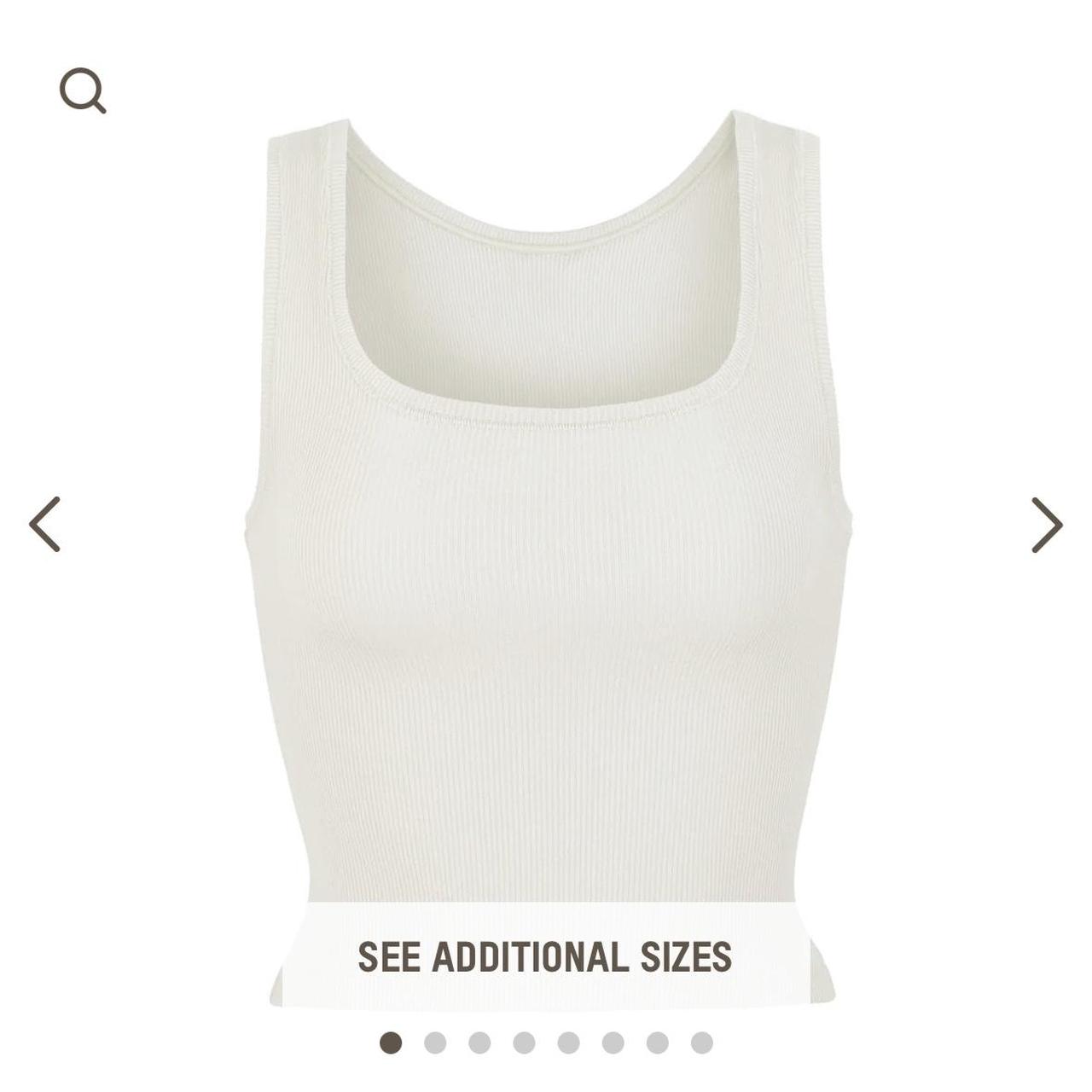 Skims Women's Cream and White Vest | Depop