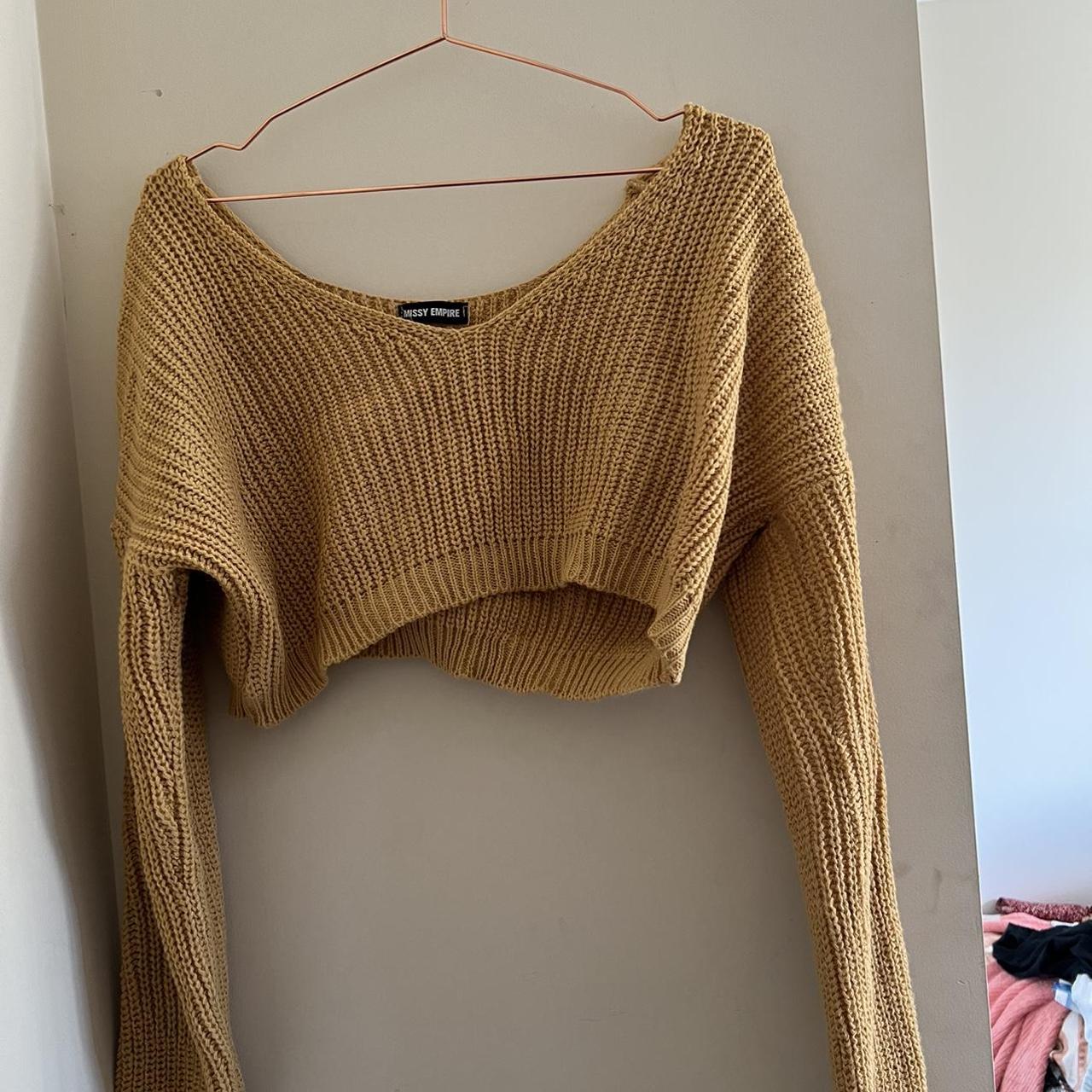 Beautiful yellow/mustard cropped sweater. Worn once... - Depop
