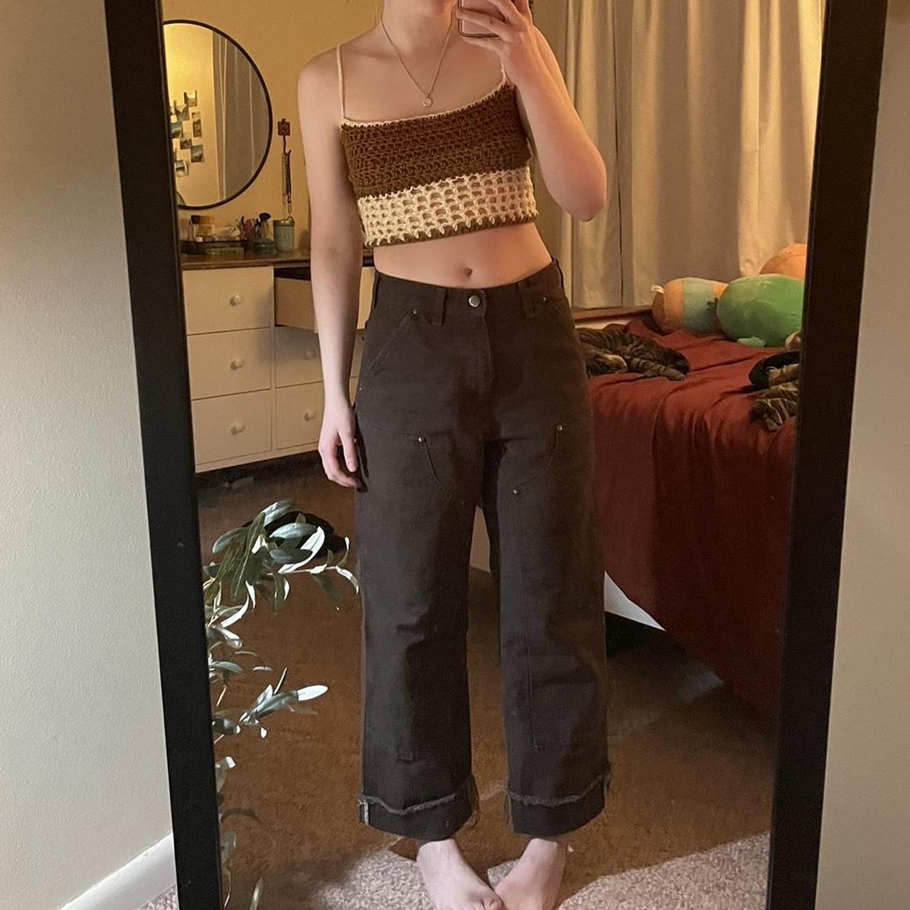 adjustable crochet top tie back makes it fit from... - Depop