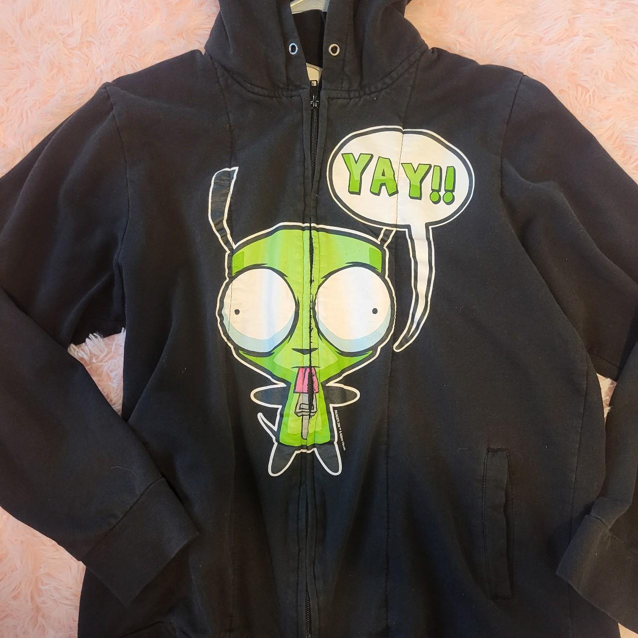 Rare Invader Zim Gir Double Zip Hoodie sosohappy... - Depop
