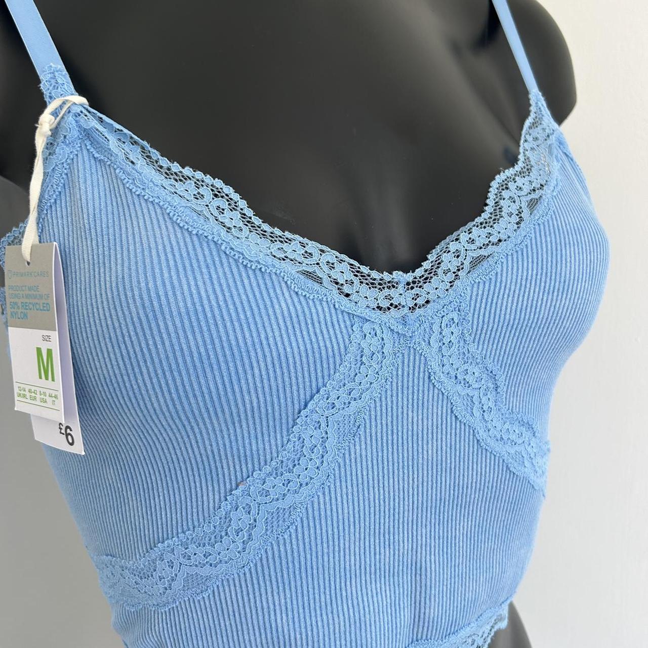 Primark Cute blue lace top with under layer, super... | Depop