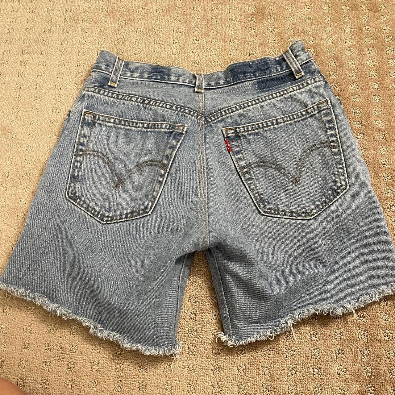 levi’s jorts denim shorts see measurements from... - Depop