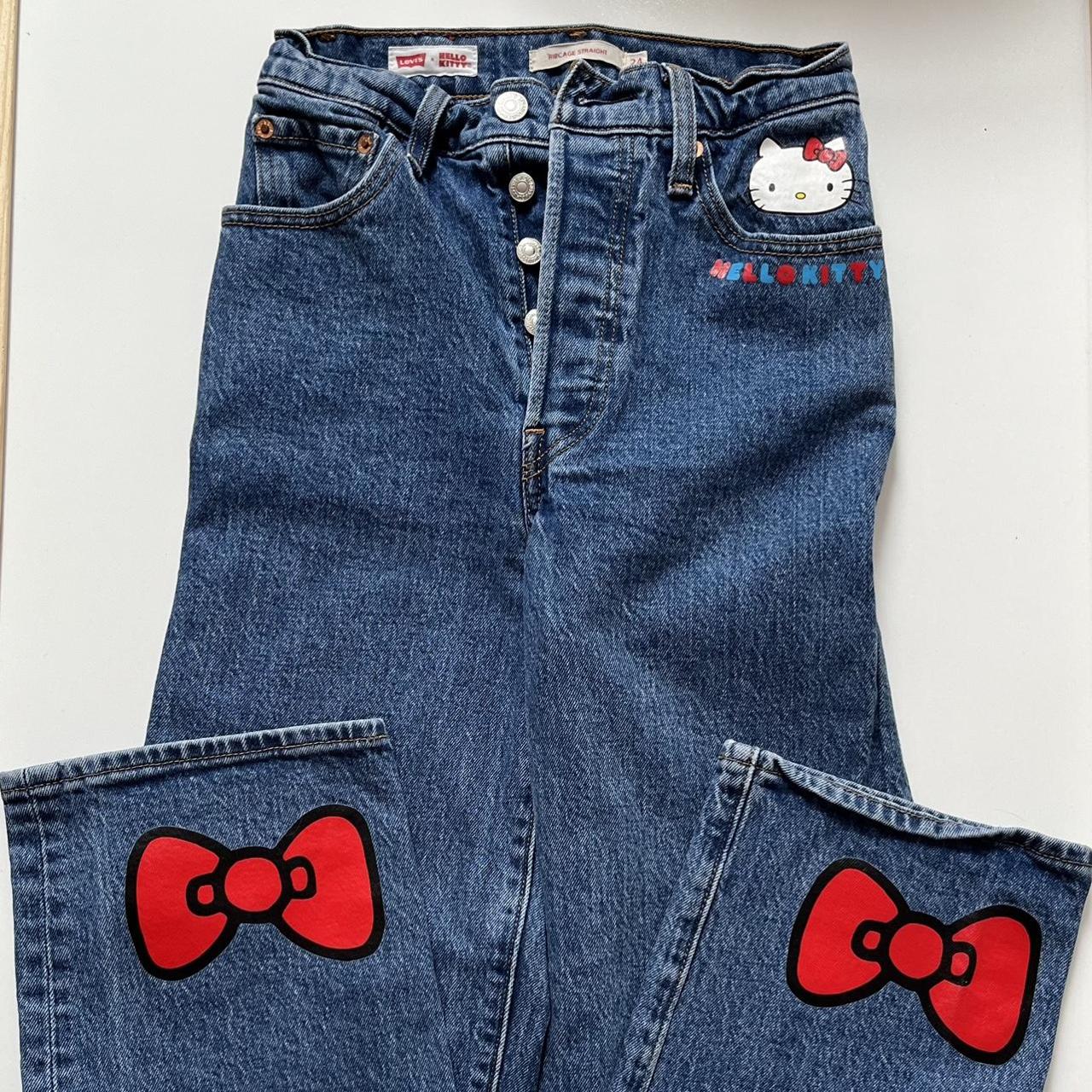 Levi’s x Hello Kitty Denim ribcage straight jeans... - Depop