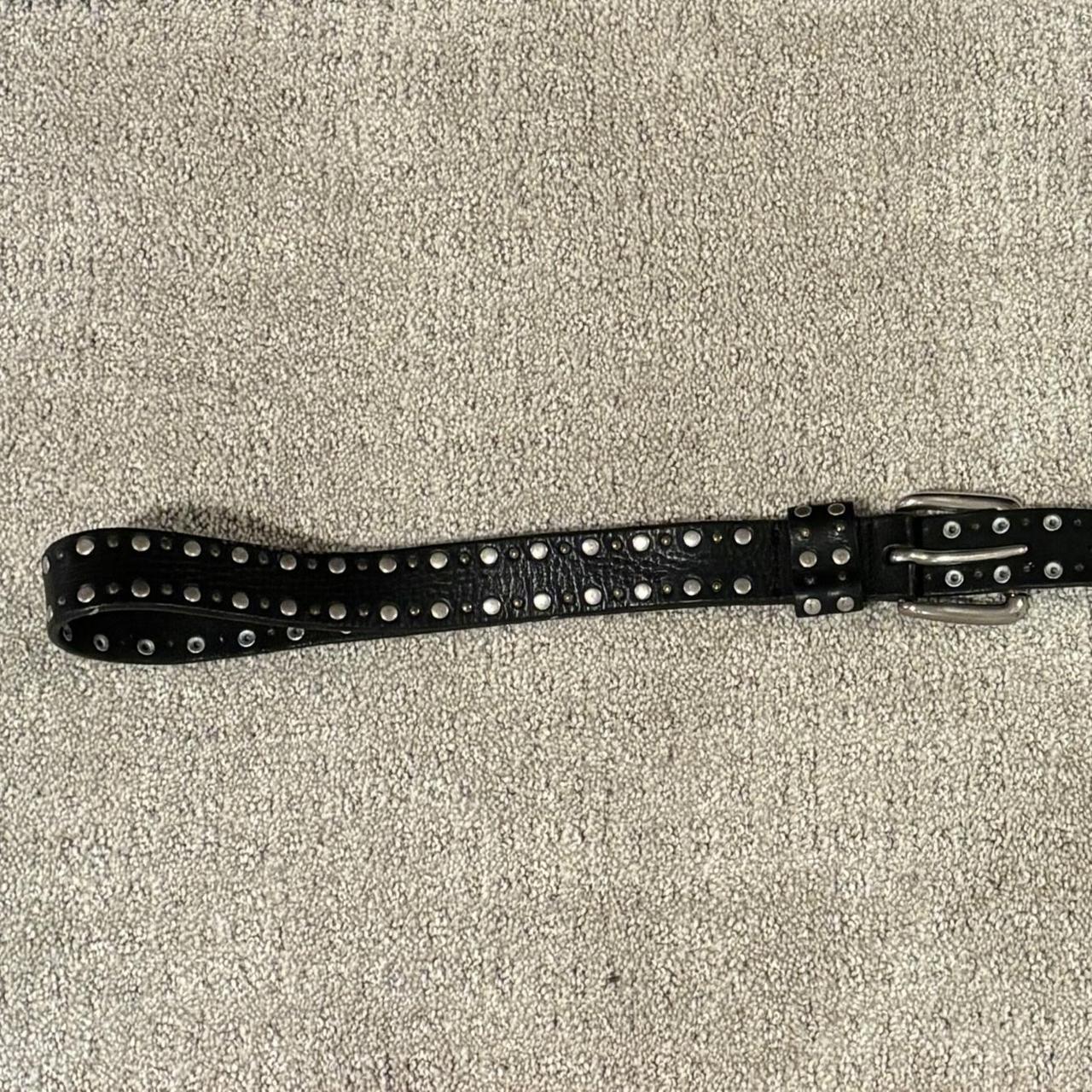 Size 34 black and silver studded belt #leather - Depop