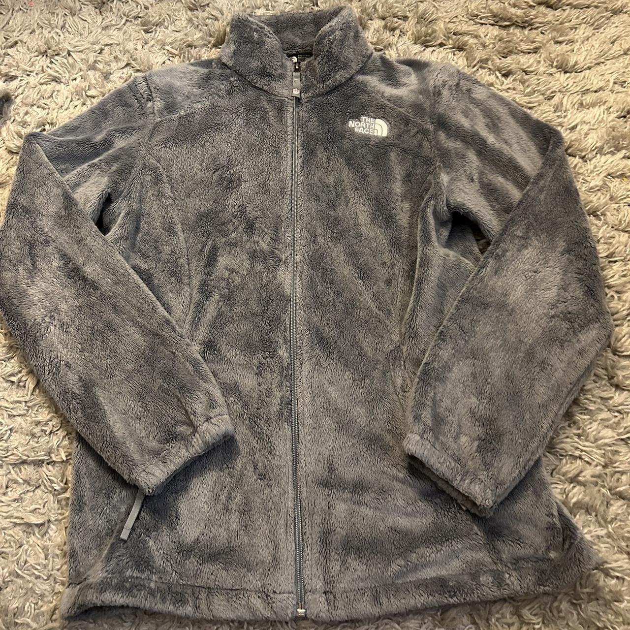fuzzy grey north face jacket🩶🩶🩶🩶 - girls xl but fits... - Depop