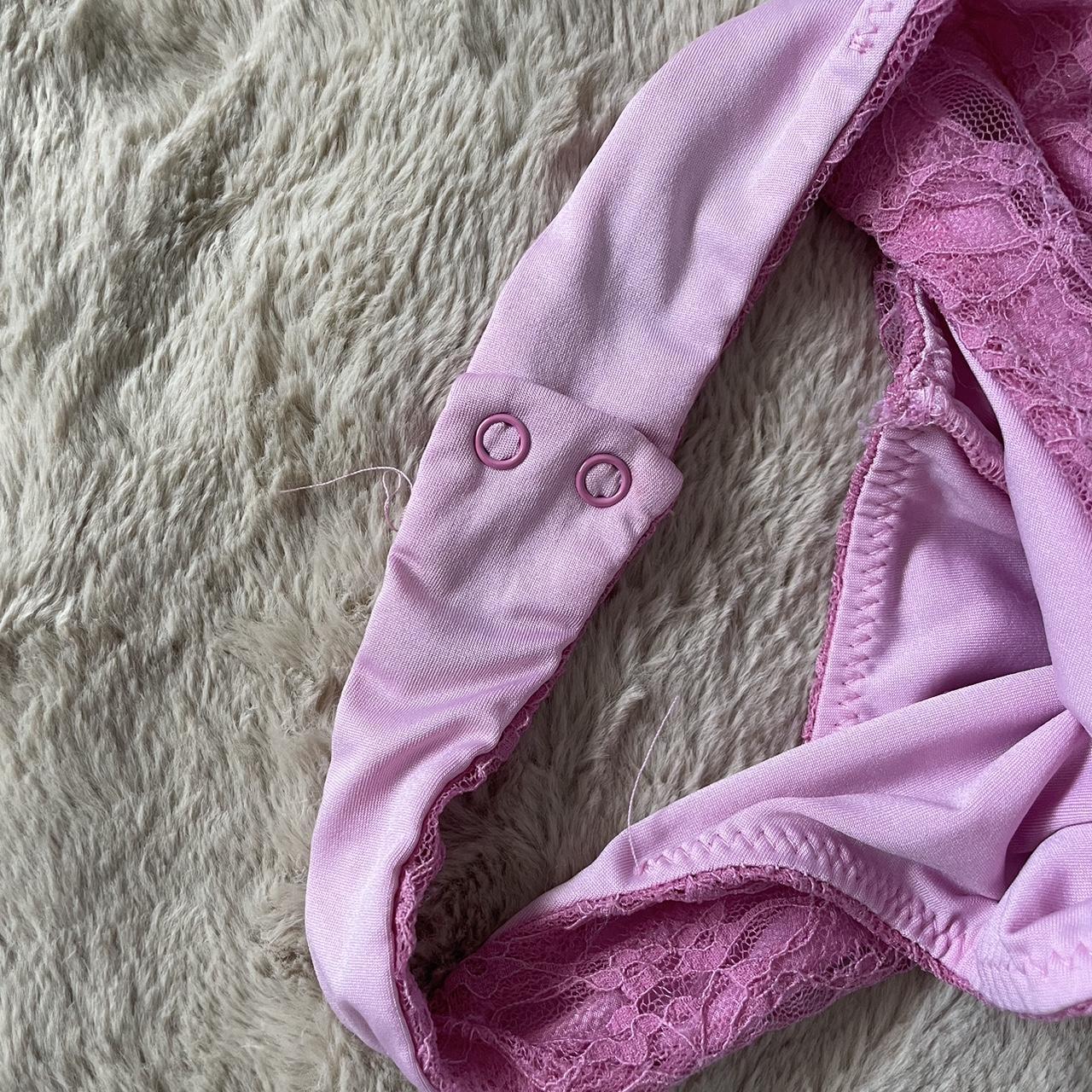 pink lace glassons bodysuit size xs don’t think... - Depop