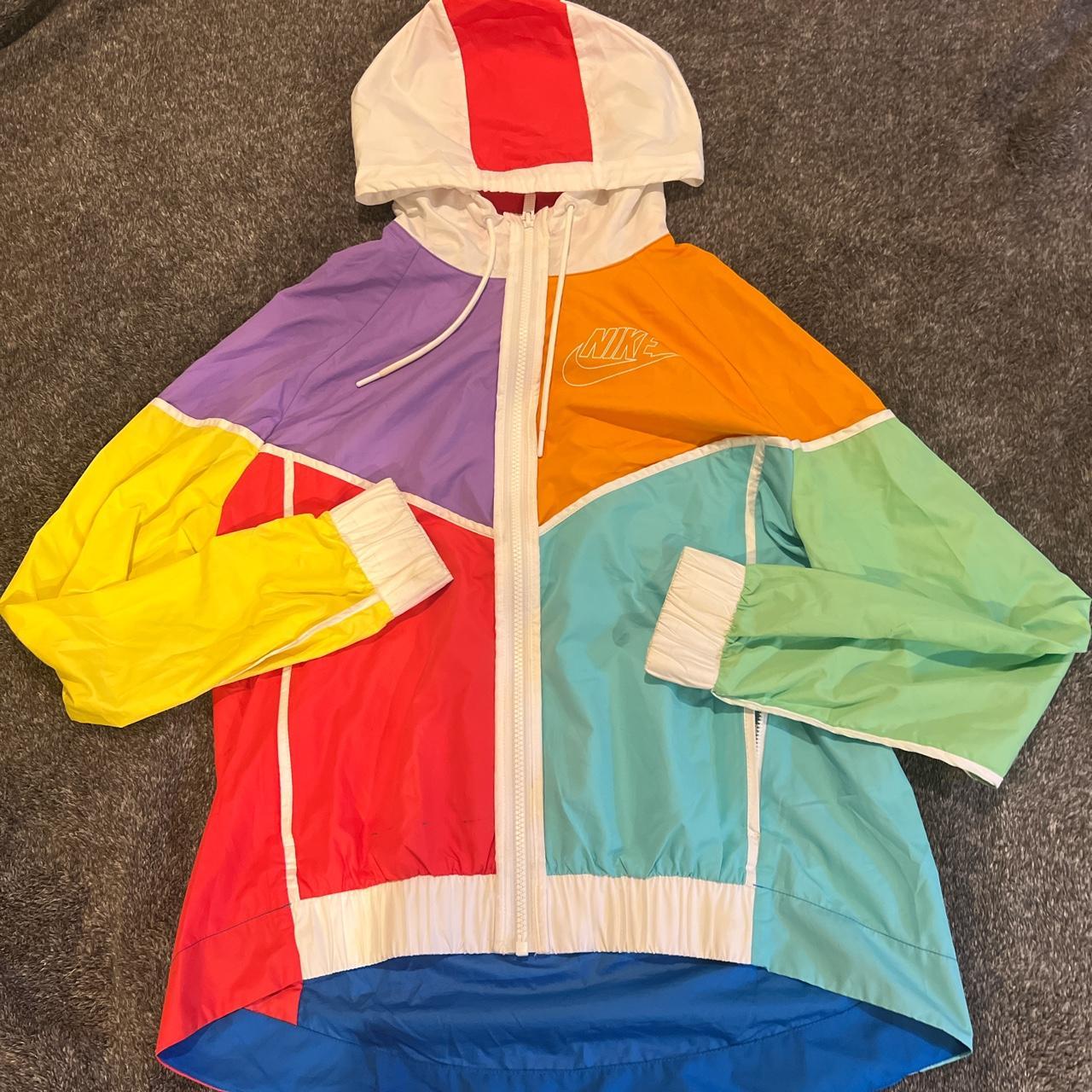 •Multi colored nike windbreaker •No try ons •No... - Depop