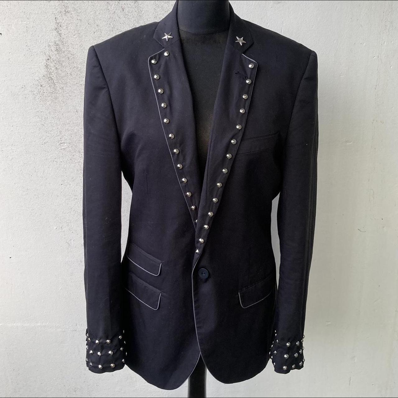 Studded punk blazer jacket. Reworked blazer jacket... - Depop