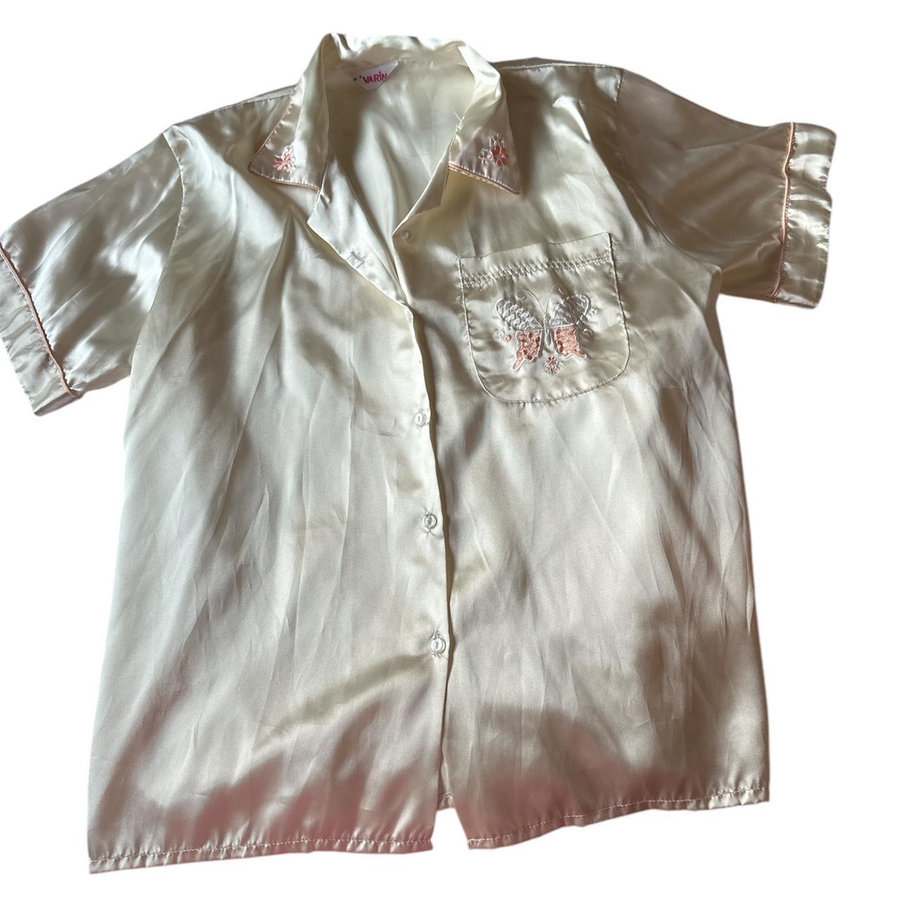 Cute Y2K Fairycore Cottagecore Coquette Satin Cream... | Depop