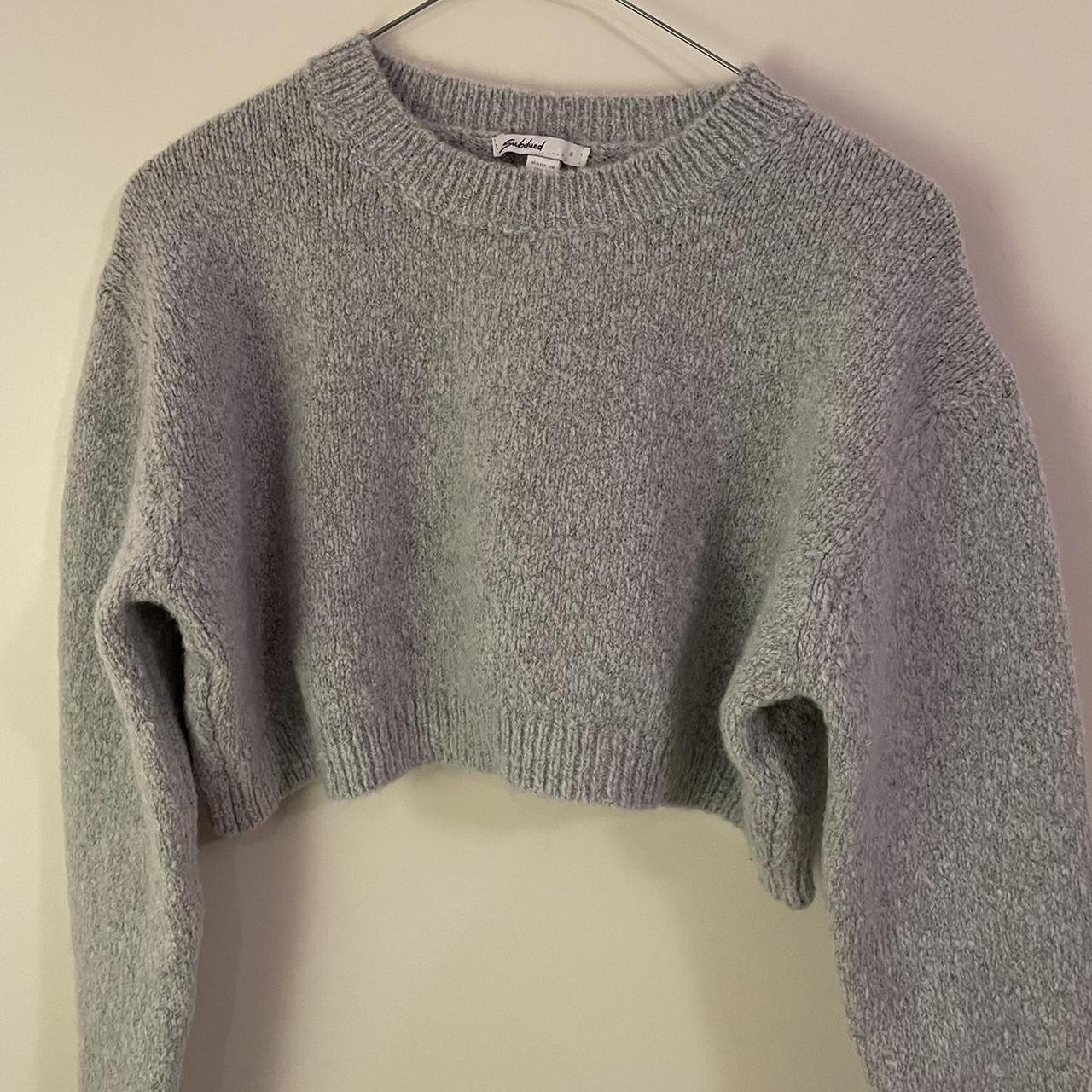light grey cropped jumper from subdued, great for... - Depop