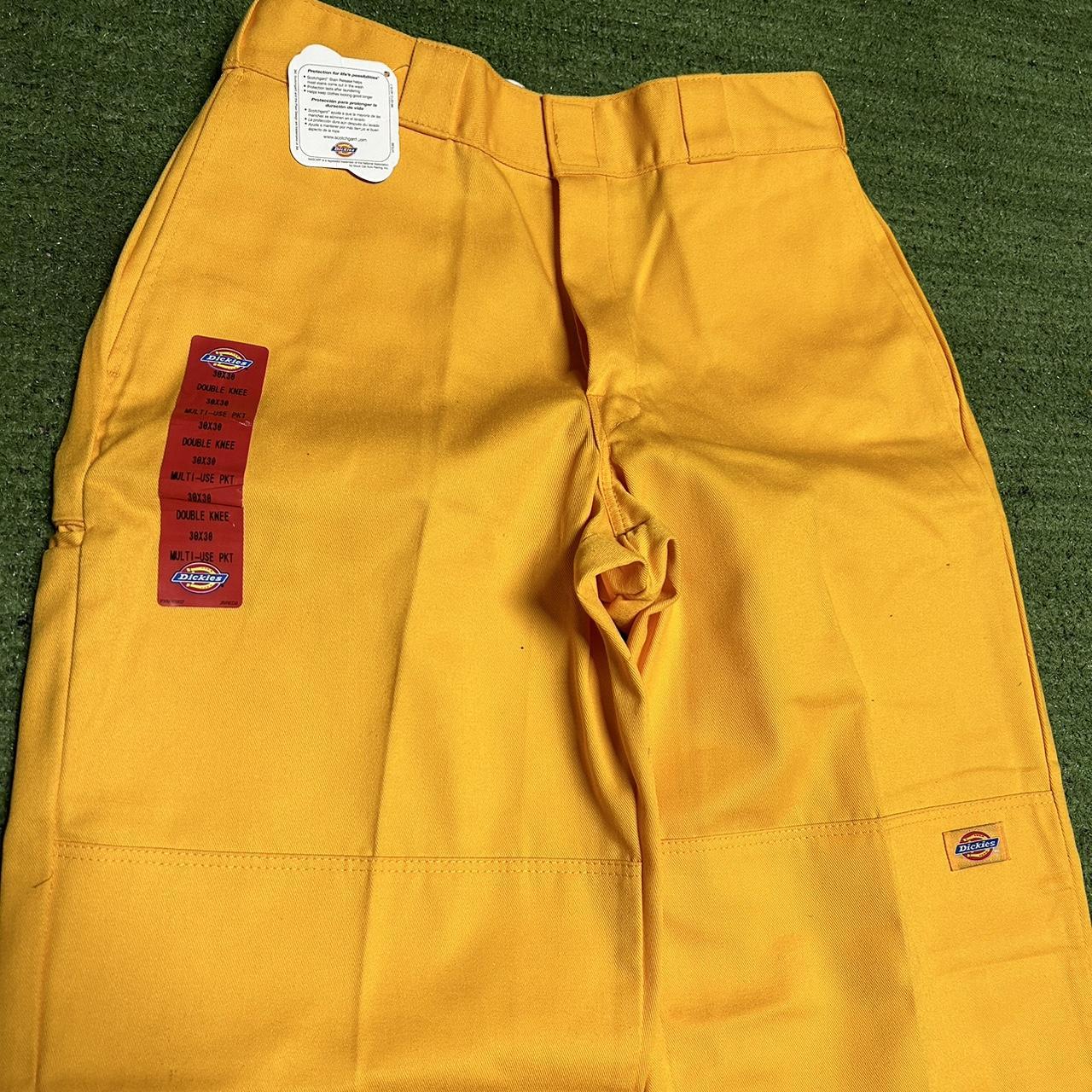 Brand new yellow dickies double knee pants Size... - Depop