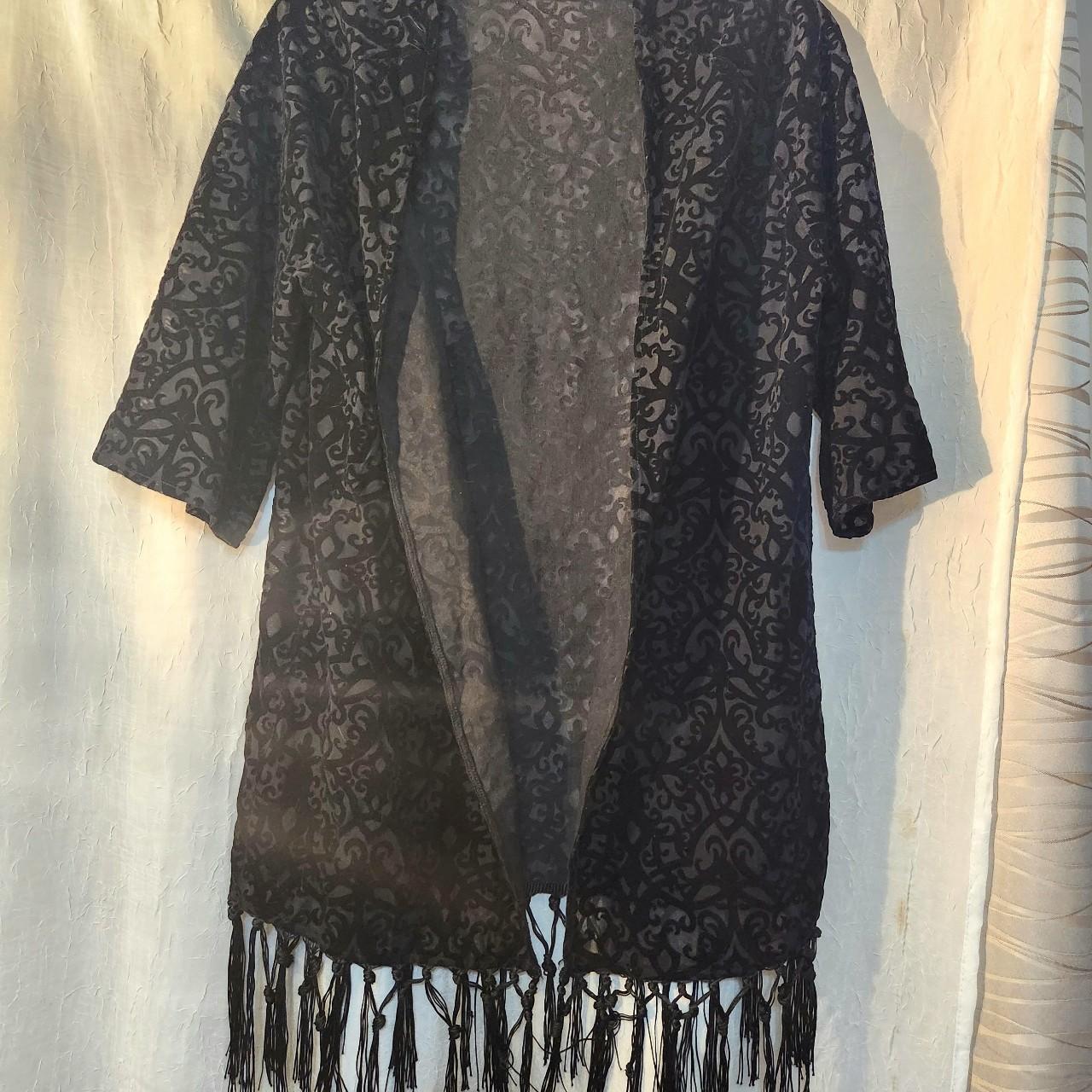 VELVET FRINGE TEA COAT FRINGE PICTURED, A LITTLE... - Depop