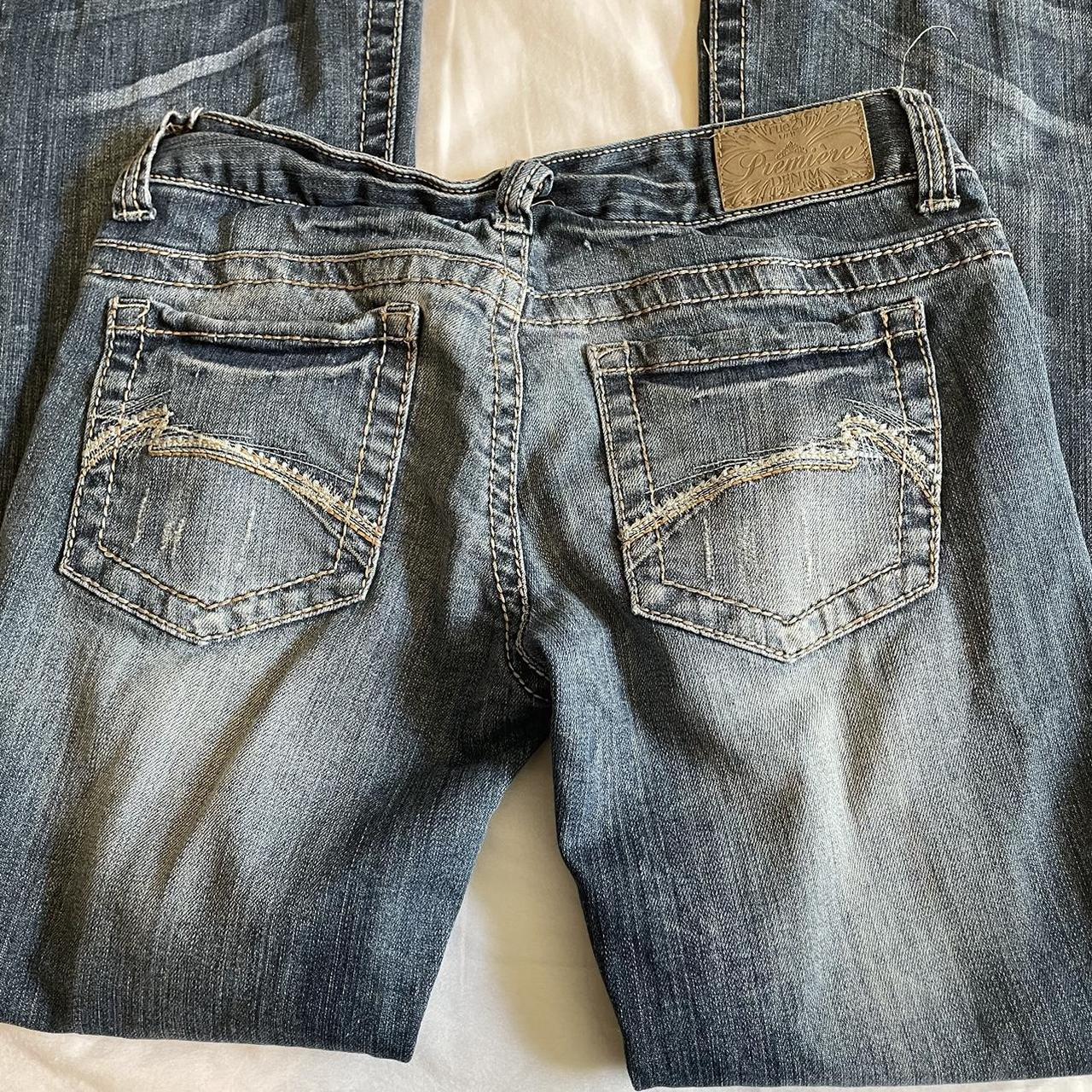 y2k premier jeans low waisted flare fits 0-2 refer... - Depop