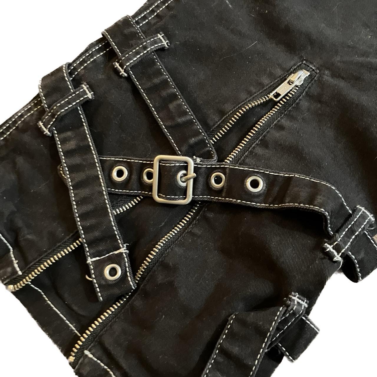 Hot Topic black and white shorts with buckles and... - Depop