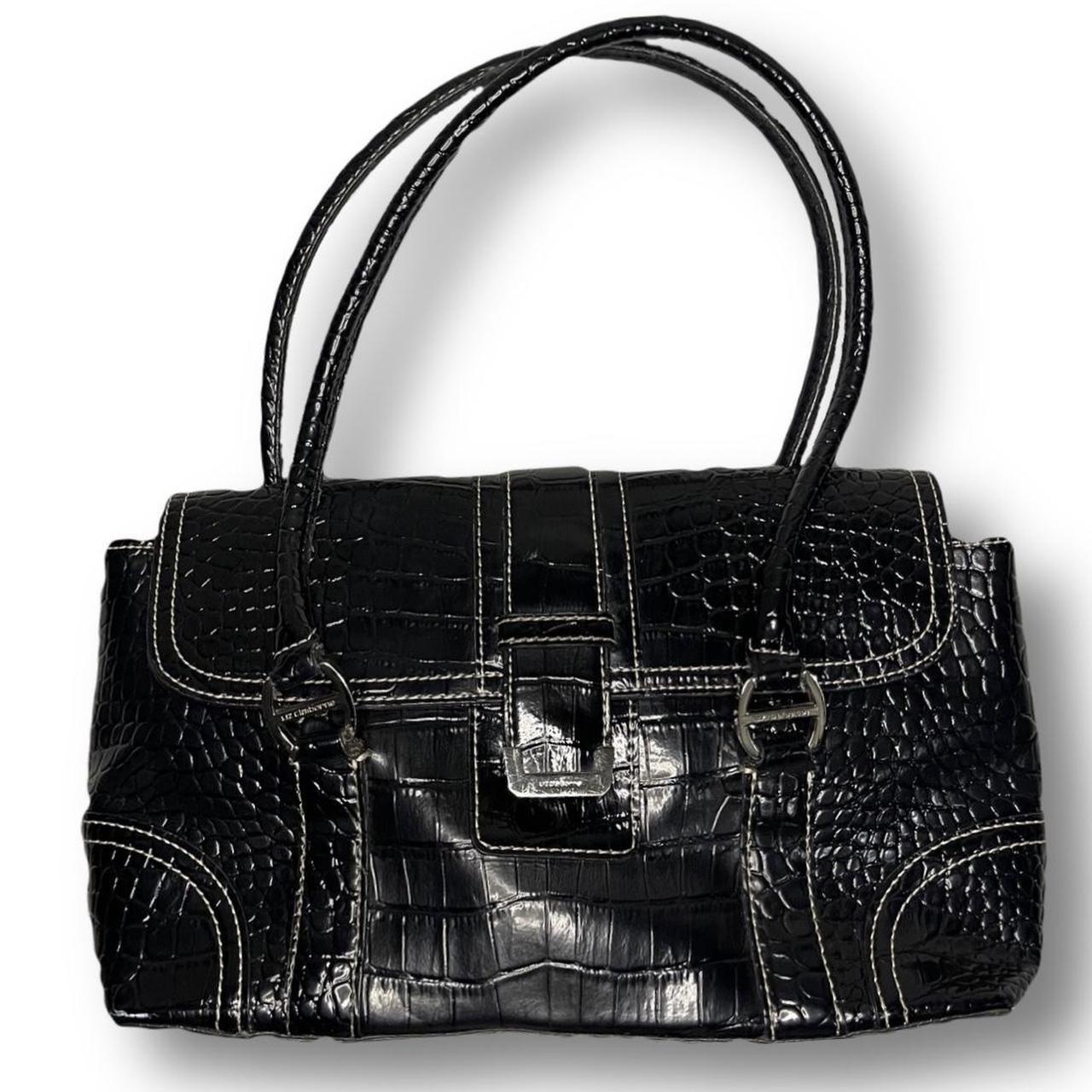 Black leather shoulder purse🕸️ Such a gorgeous y2k... - Depop