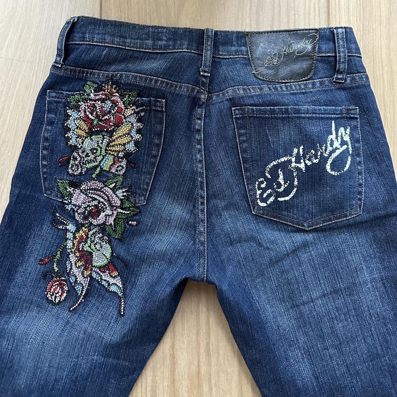 Ed Hardy flared jeans - Depop