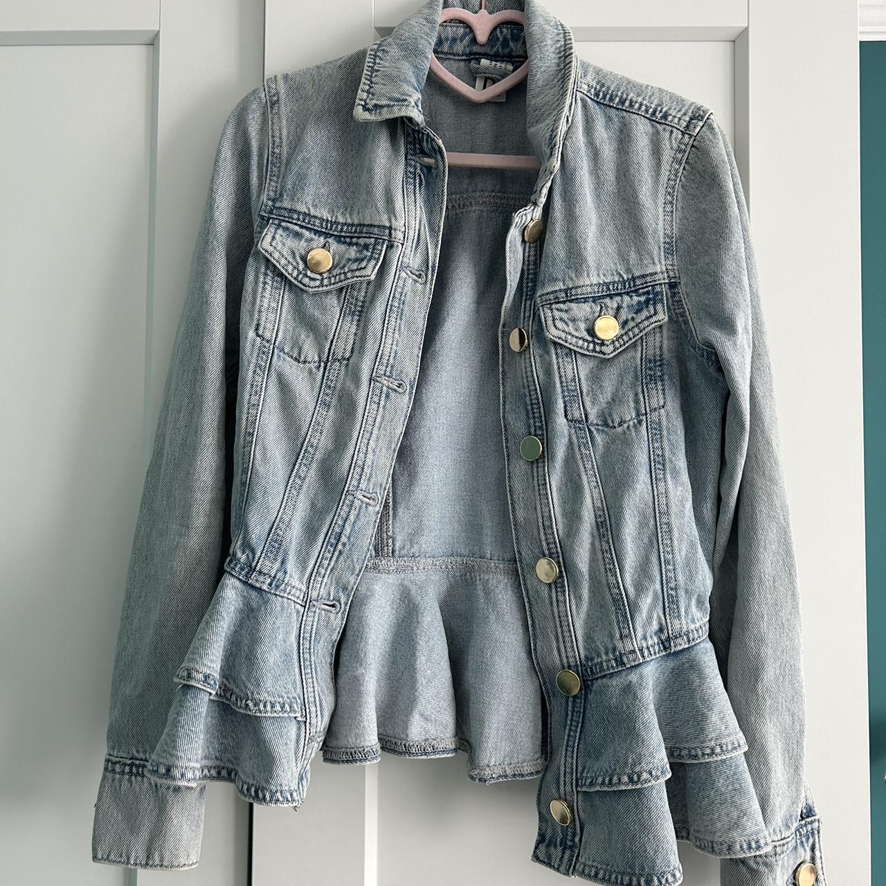 Women’s frill denim jacket Size XS Great condition - Depop