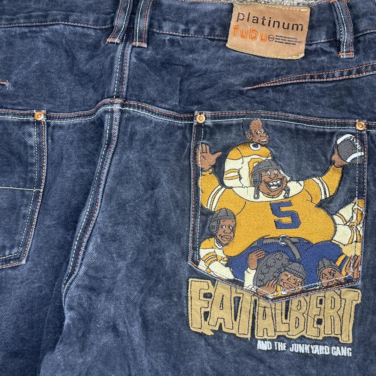 Platinum Fubu Fat Albert baggy jeans Small mark on... - Depop