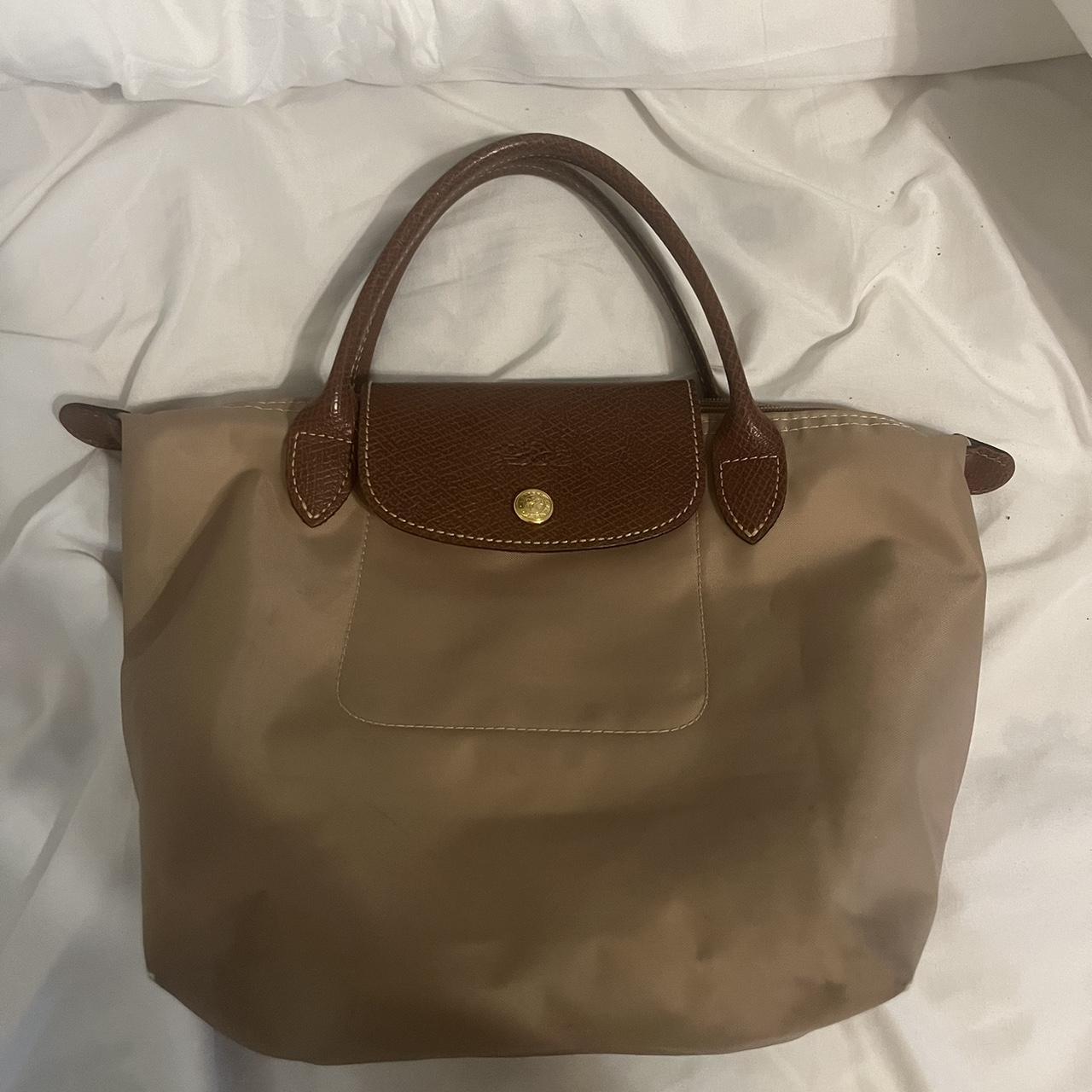 small longchamp bag in tan authentic and in great... - Depop