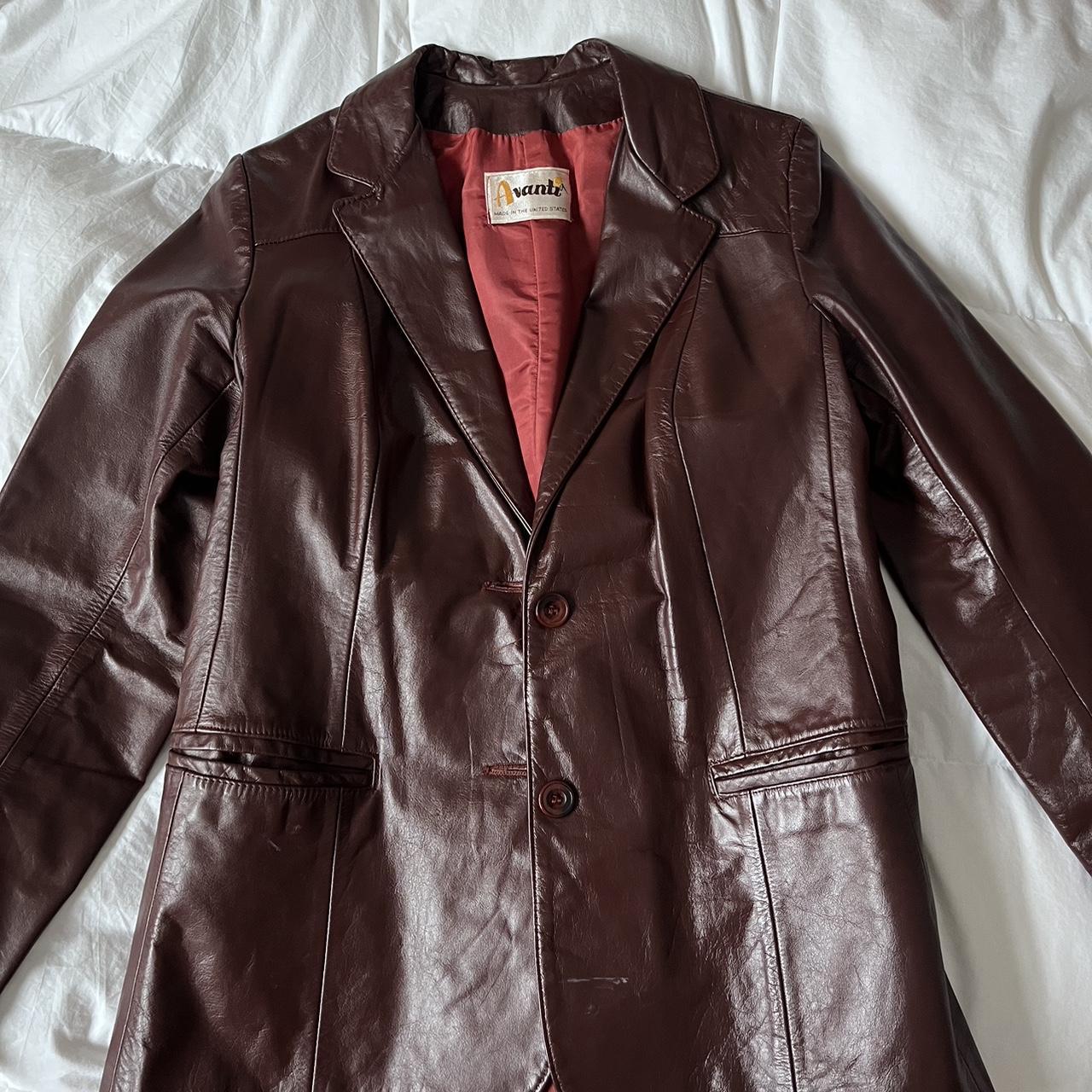 Vintage avanti reddish brown leather jacket I am a... - Depop