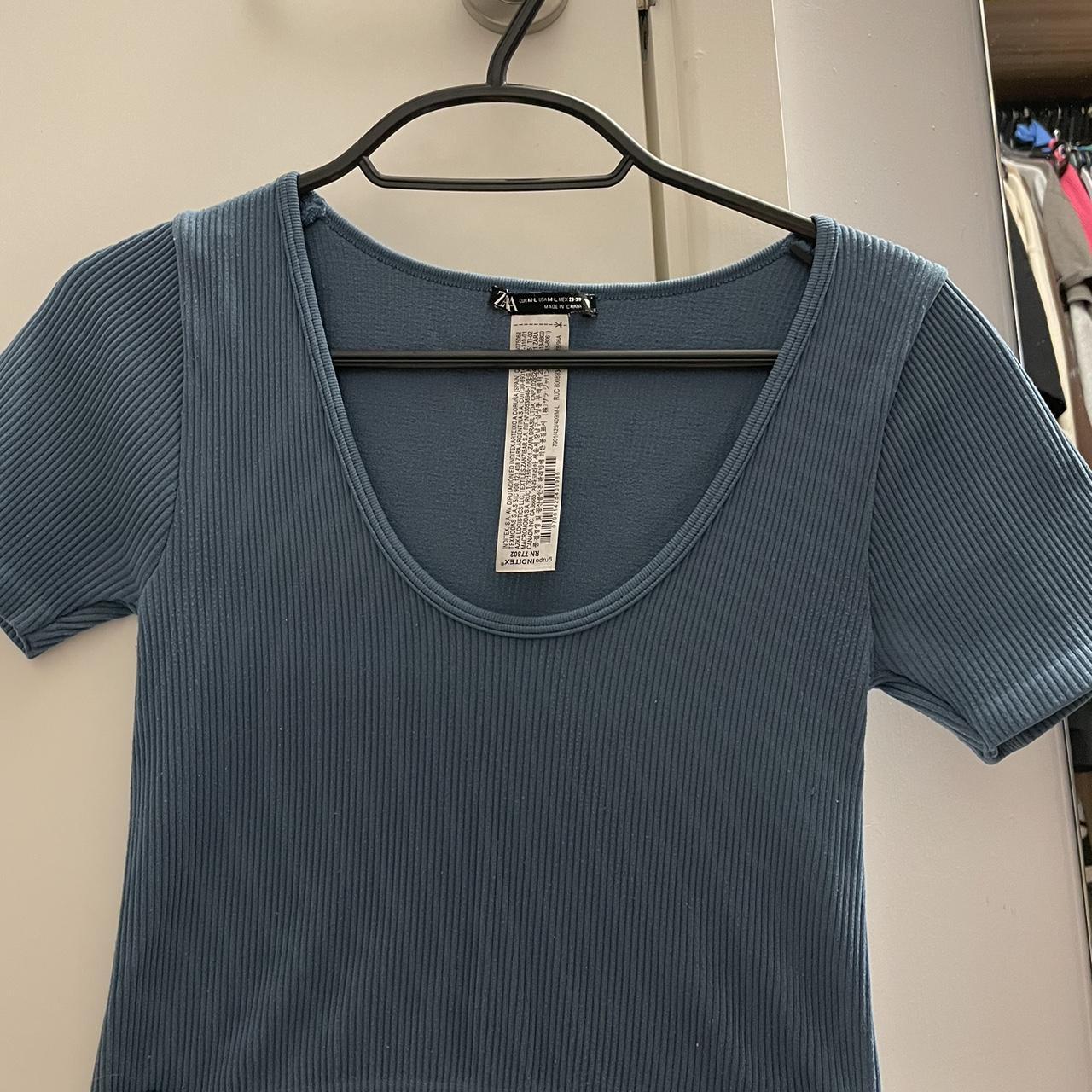 ZARA - limitless contour collection- Blue ribbed... - Depop