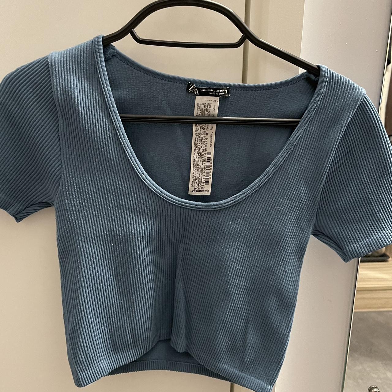 ZARA - limitless contour collection- Blue ribbed... - Depop