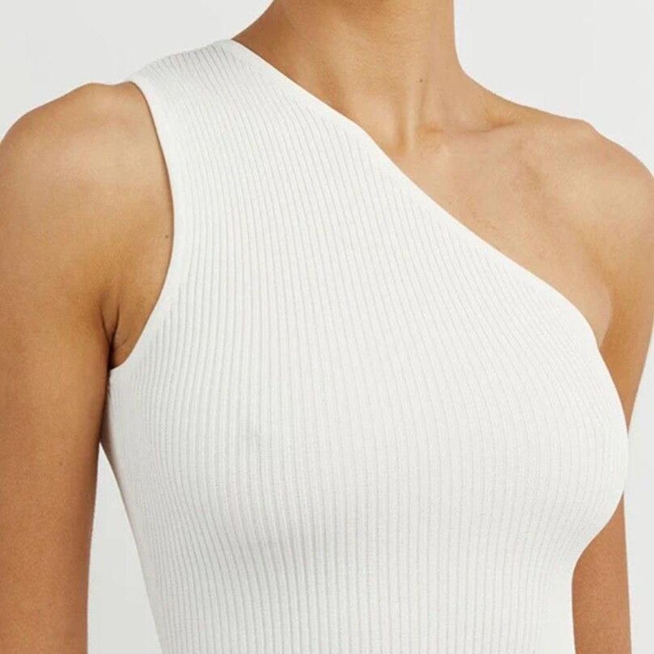 Dissh white knit one shoulder top. New. Never worn... - Depop
