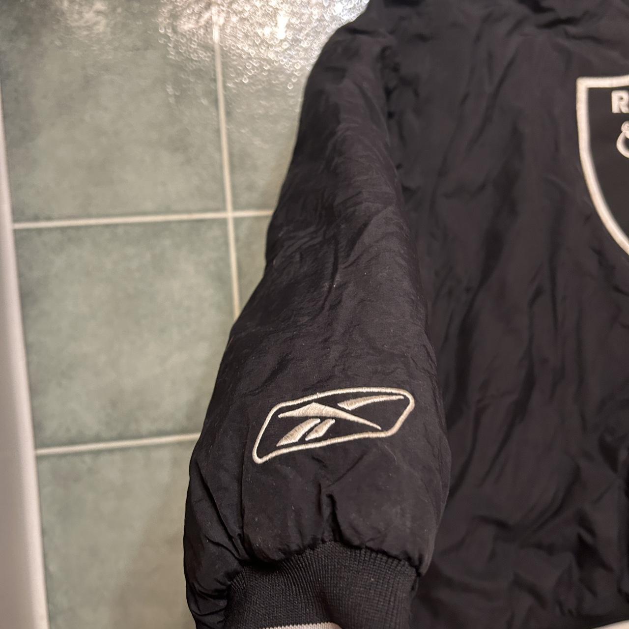 Vintage Raiders Reebok Puffer Jacket - Depop