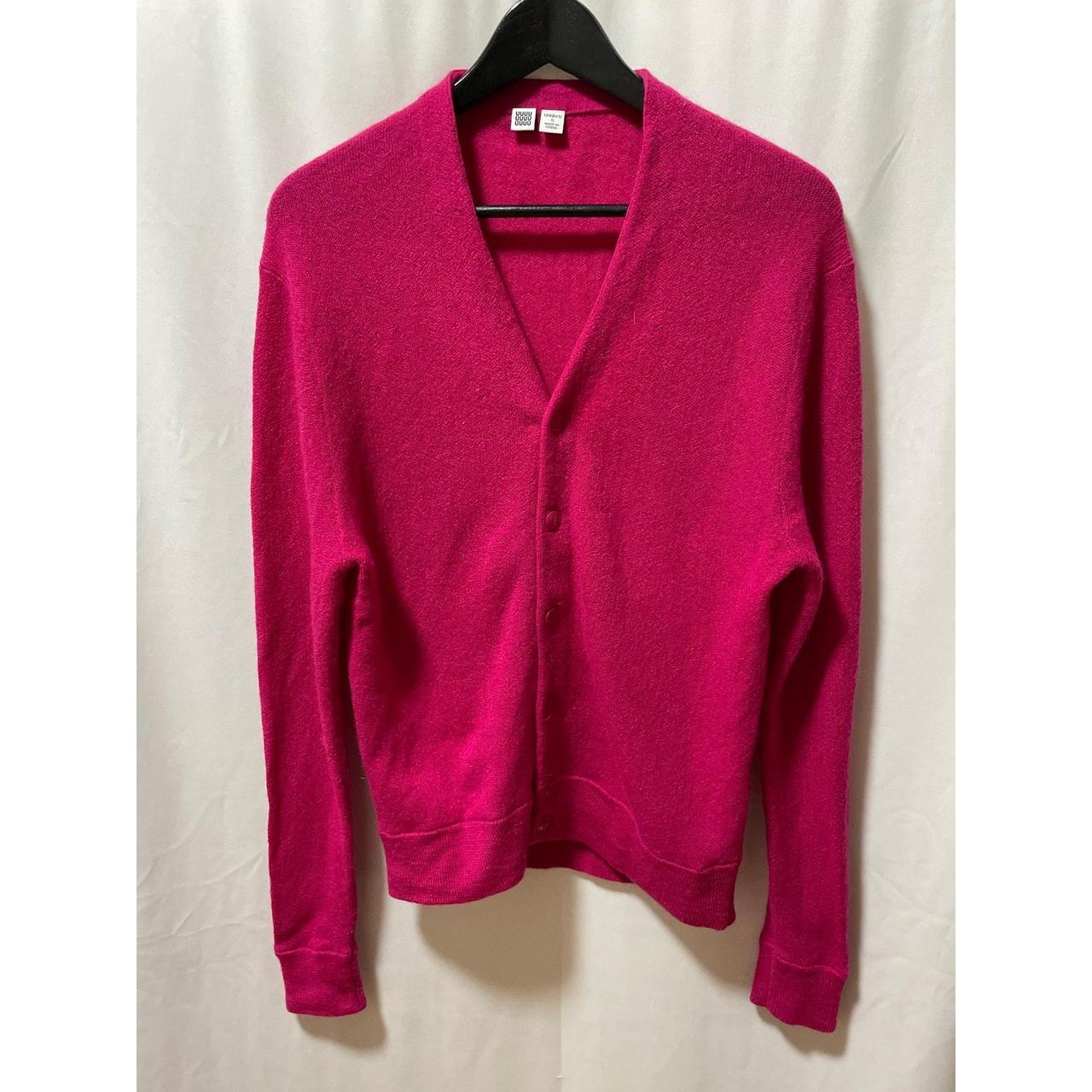 Uniqlo U Fuchsia Pink Wool Cardigan Sweater S - Depop