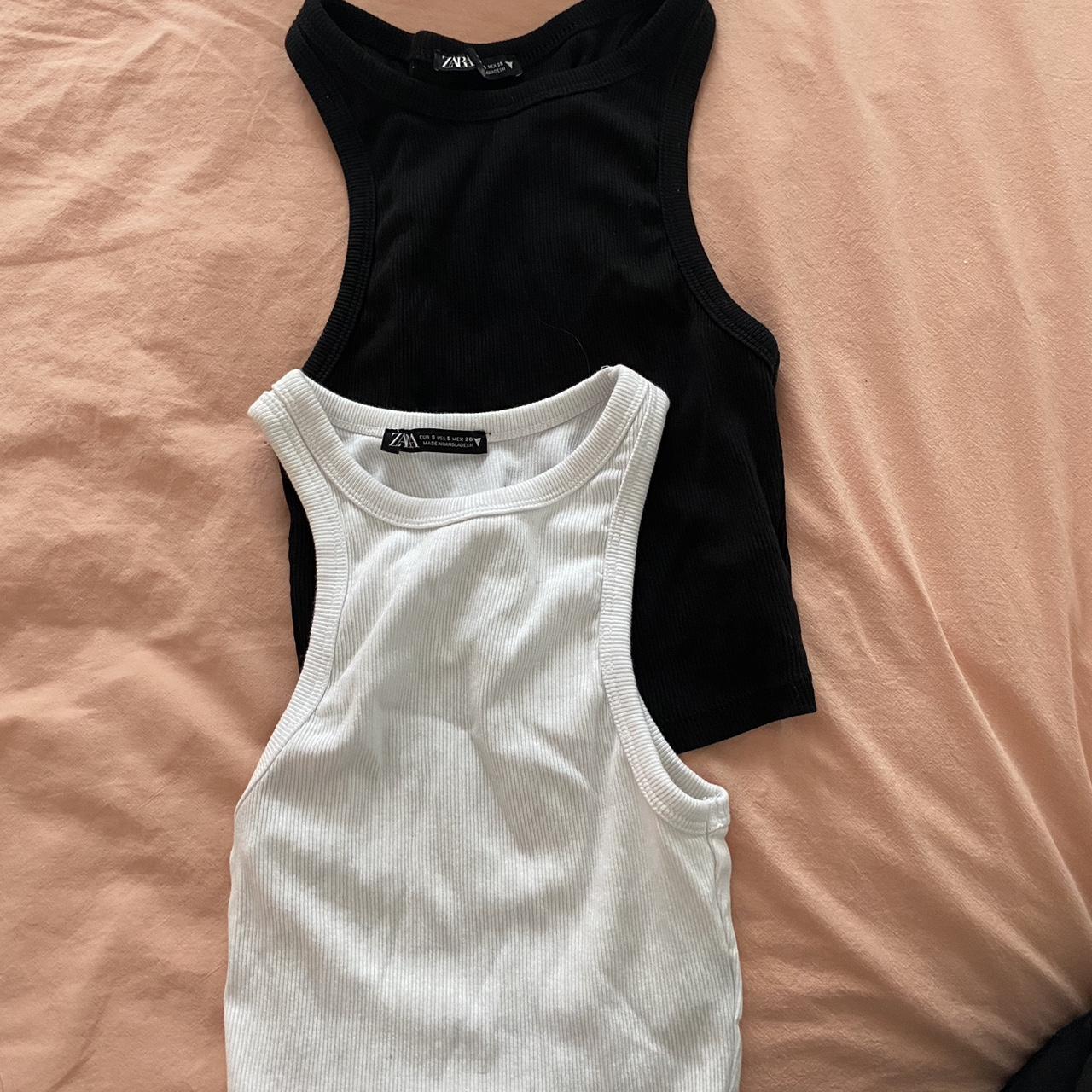 Zara basic ribbed tank Size 6 20 for both! - Depop