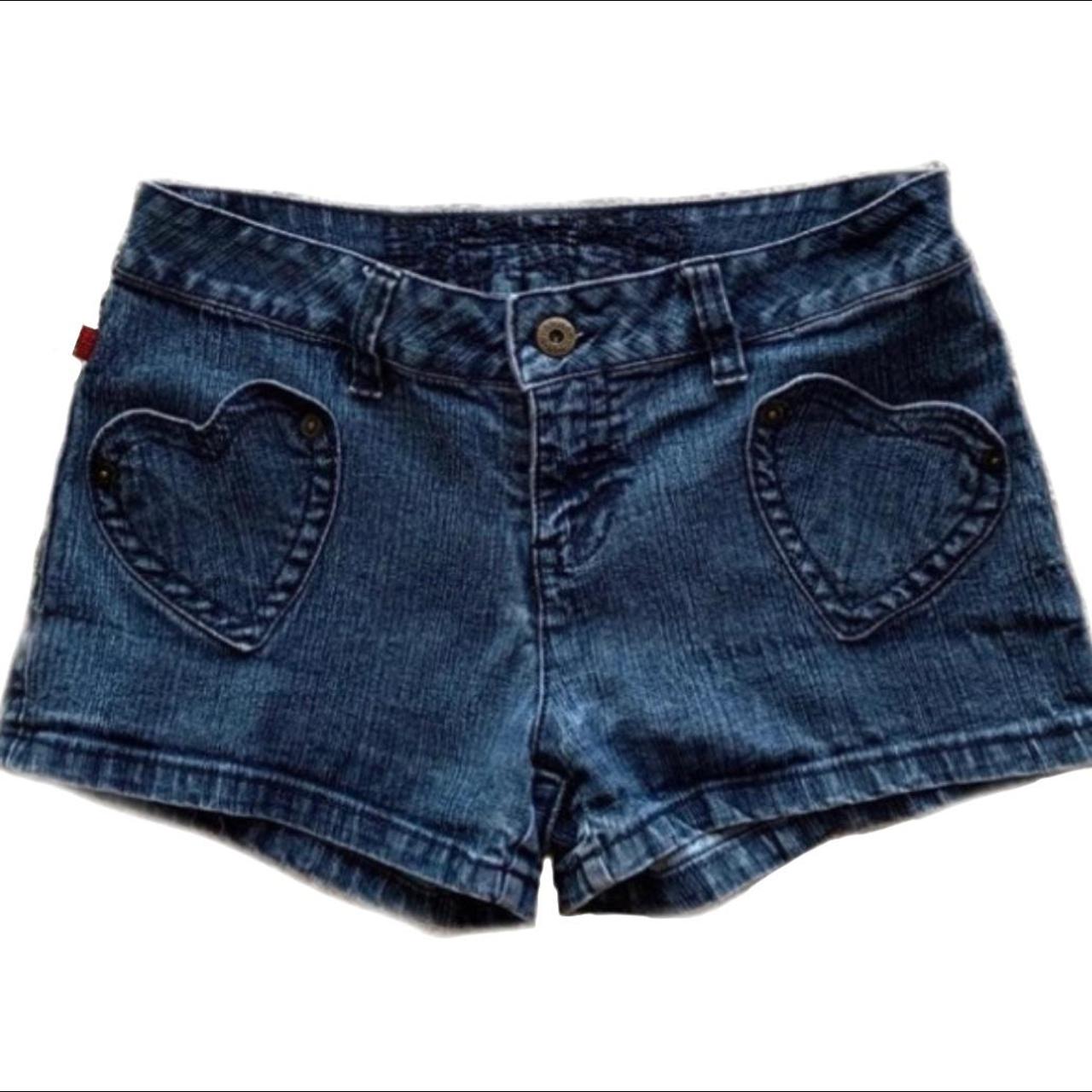 BONGO denim shorts with heart pockets No noticeable... - Depop