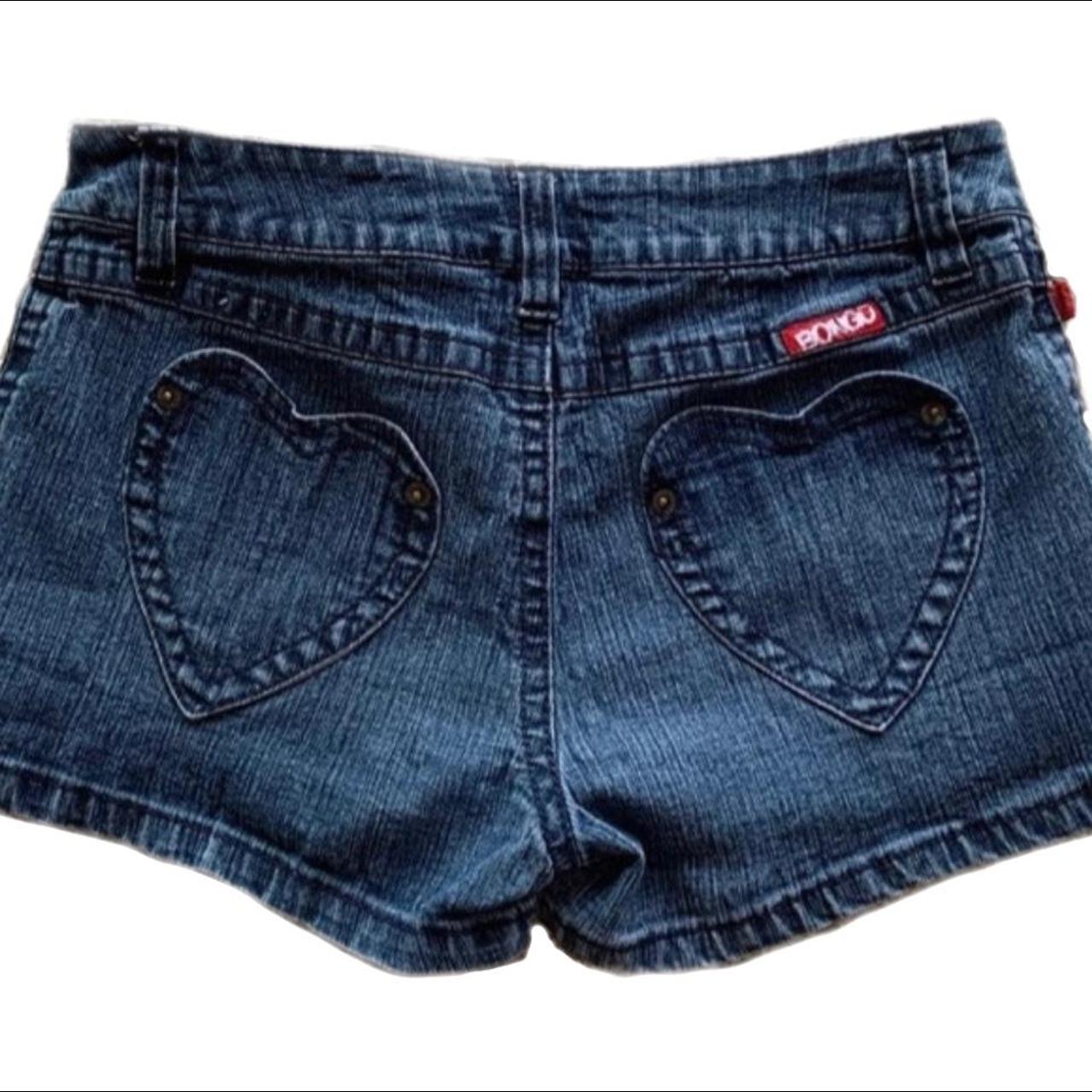 BONGO denim shorts with heart pockets No noticeable... - Depop