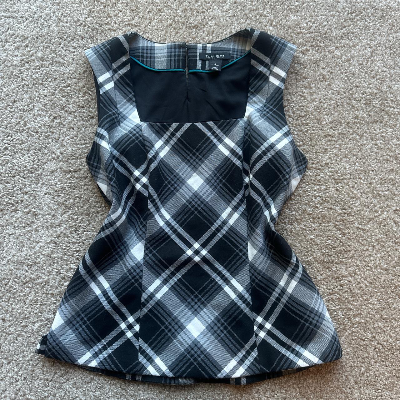 vintage 90’s plaid corset top square neck makes... - Depop