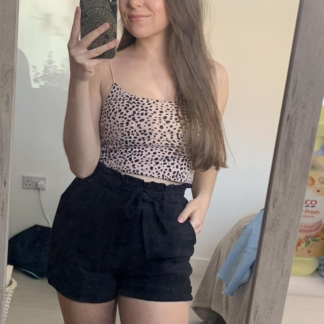 Primark tan and black Leopard print crop top,... - Depop