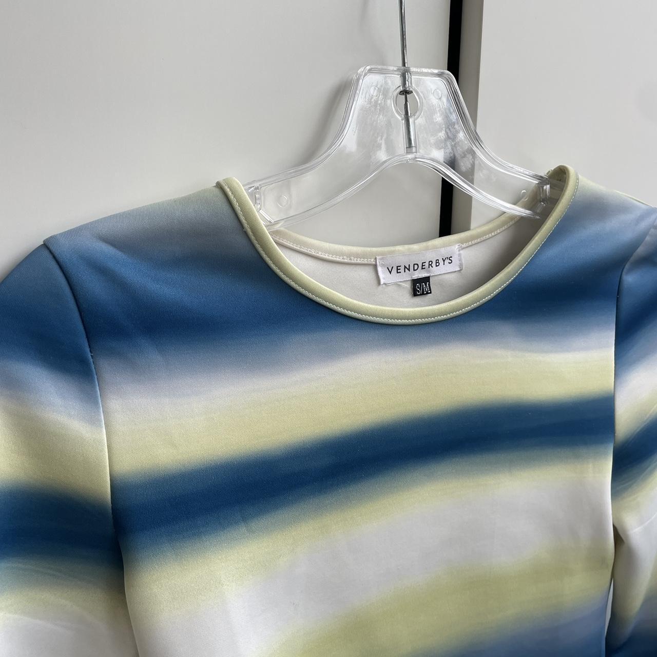 Venderbys stripped top 💙🤍💛 Thick material Sickest... - Depop