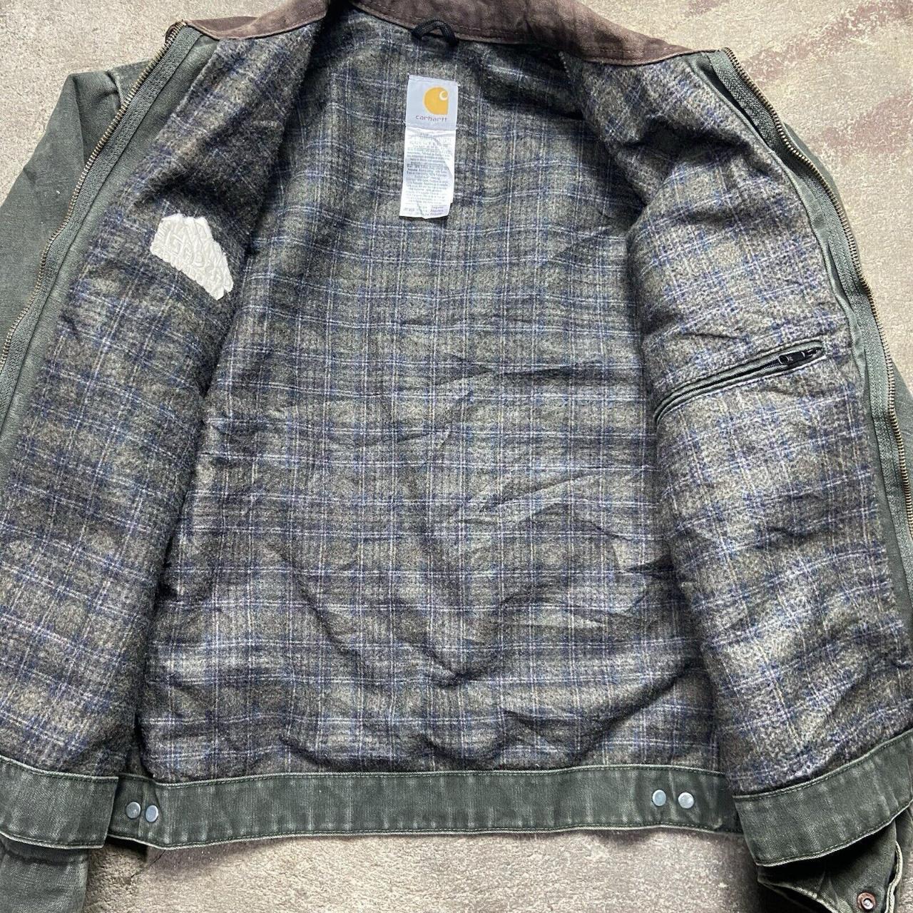 VTG Carhartt Detroit Jacket J97 MOS Moss Green... - Depop