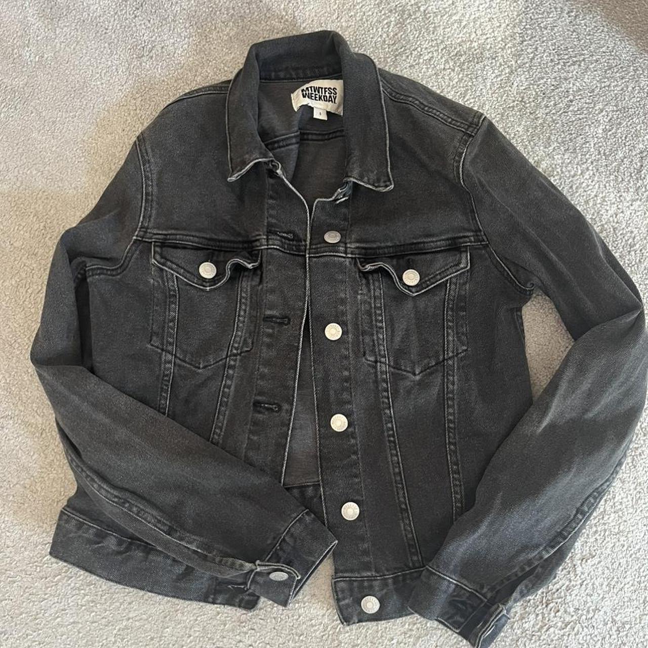 Weekday Dark Grey Denim Jacket Size S Great... - Depop