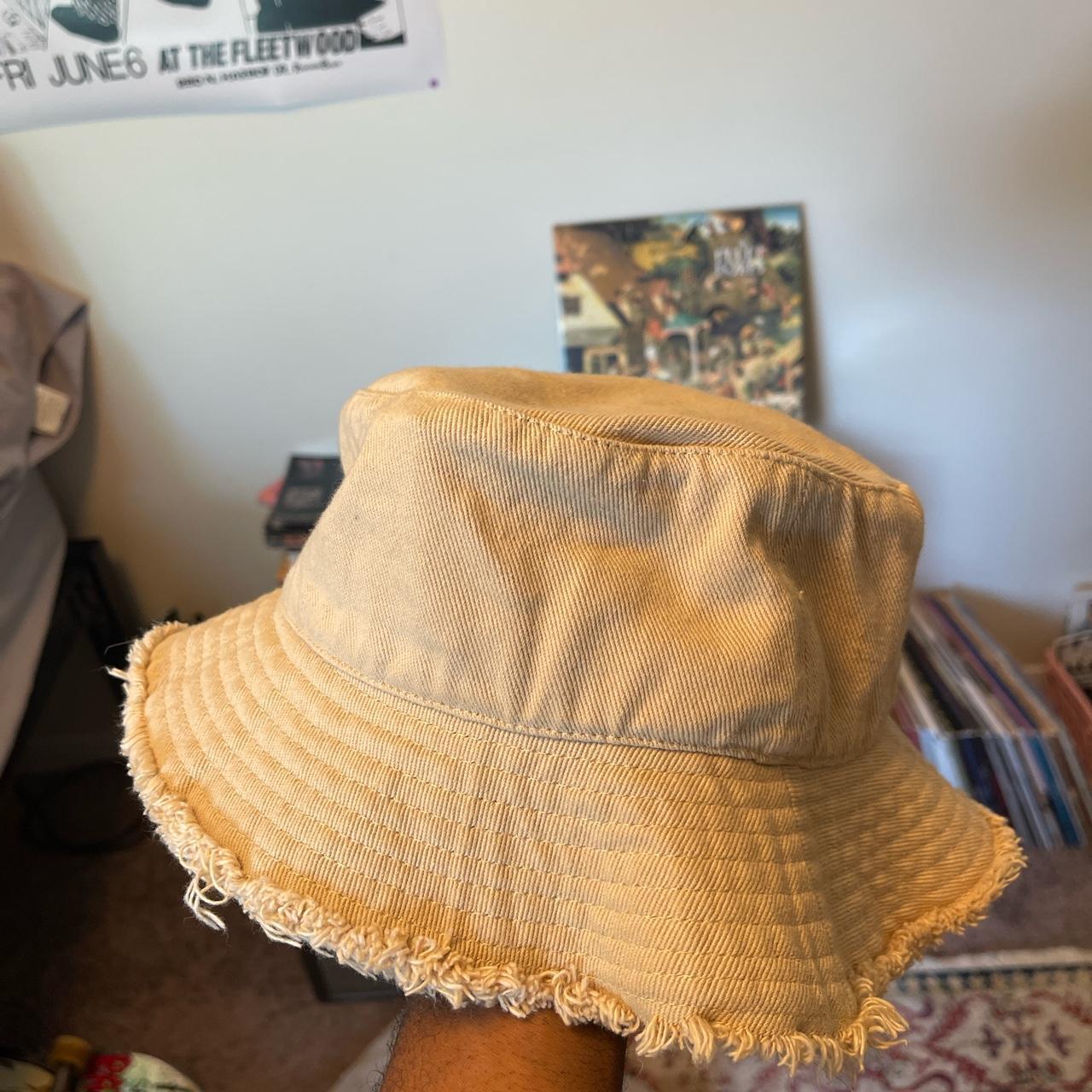 Tan Bucket Hat. fits kinda small. in very good... - Depop