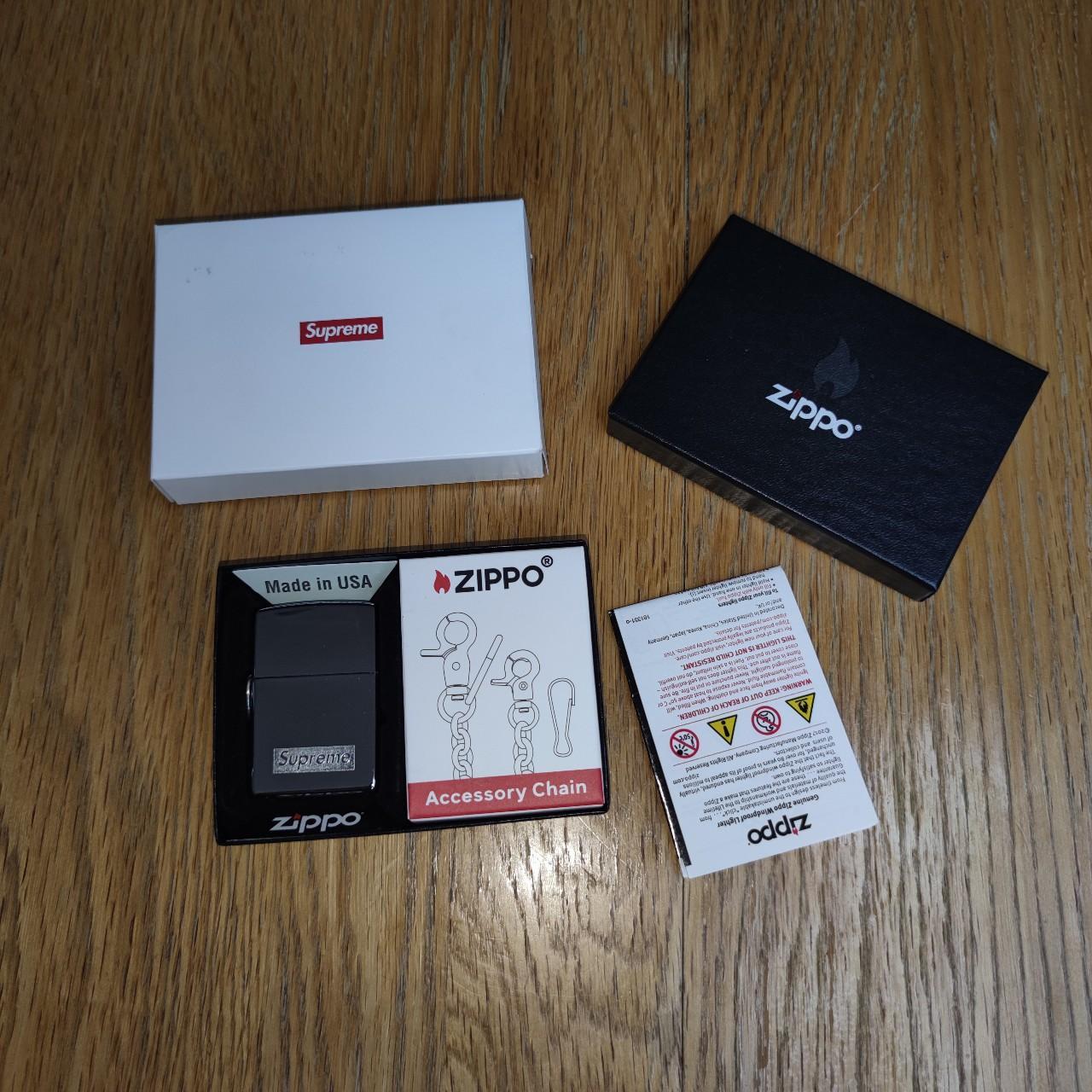 Supreme Zippo with chain. Brand new never been used... - Depop