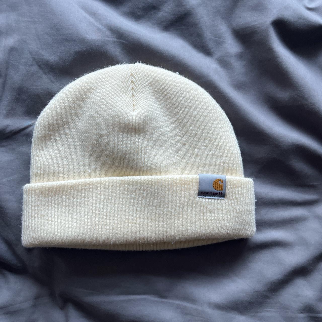 Cream Carharrt beany Perfect condition #beany... - Depop