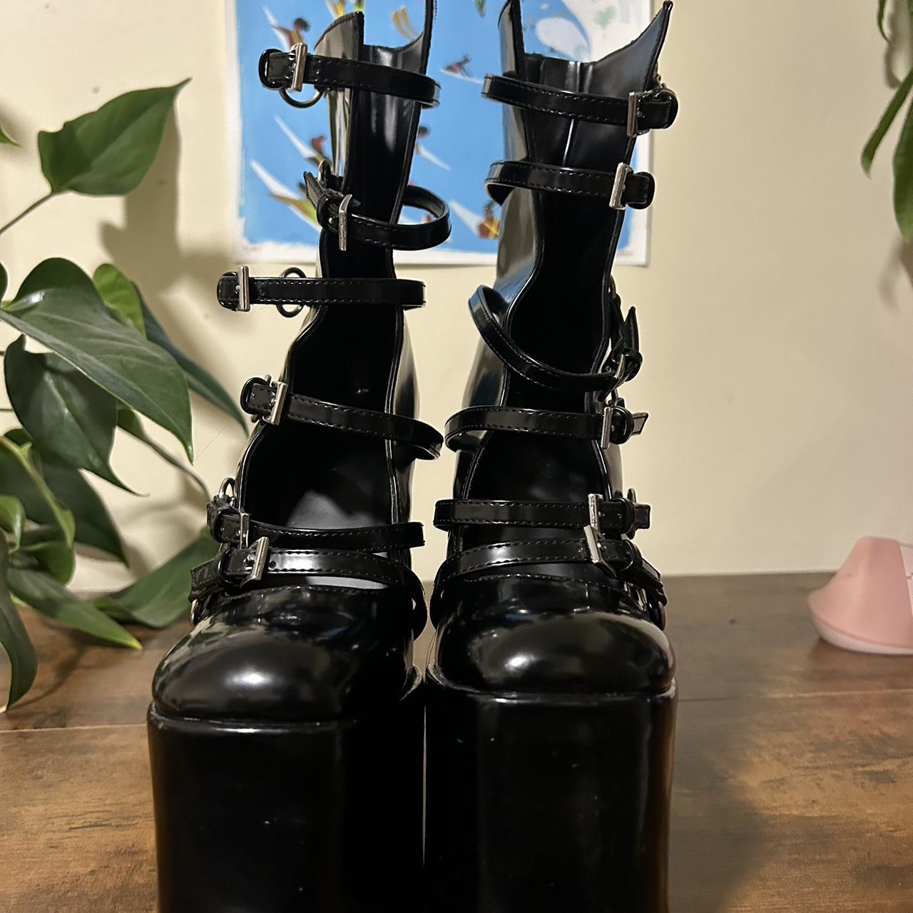 Black Dollskill Platform heels with buckles... - Depop