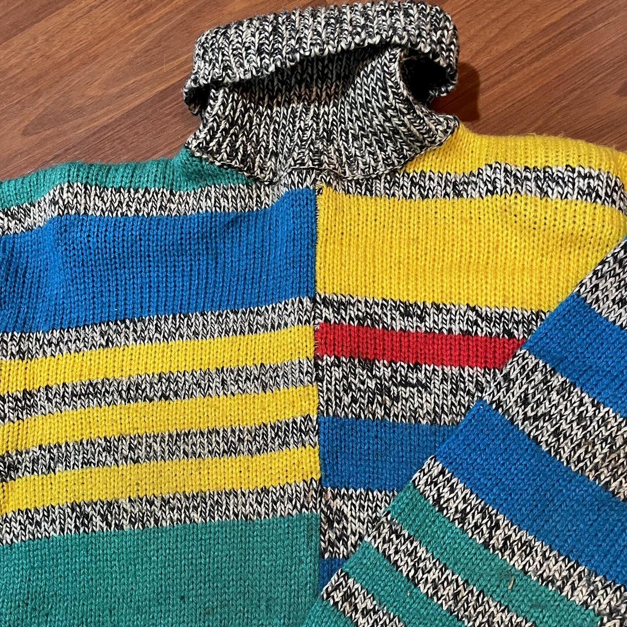 Vintage Gitano 90’s block colored knit sweater,... - Depop