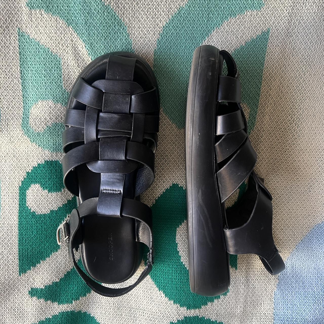 black fisherman sandals SO COMFORTABLE i got these... - Depop